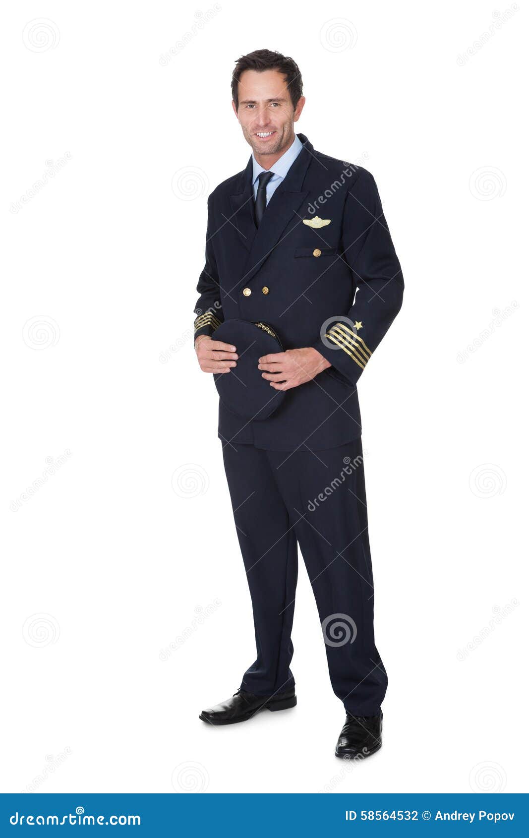 Portrait of Confident Pilot Stock Photo - Image of real, length: 58564532