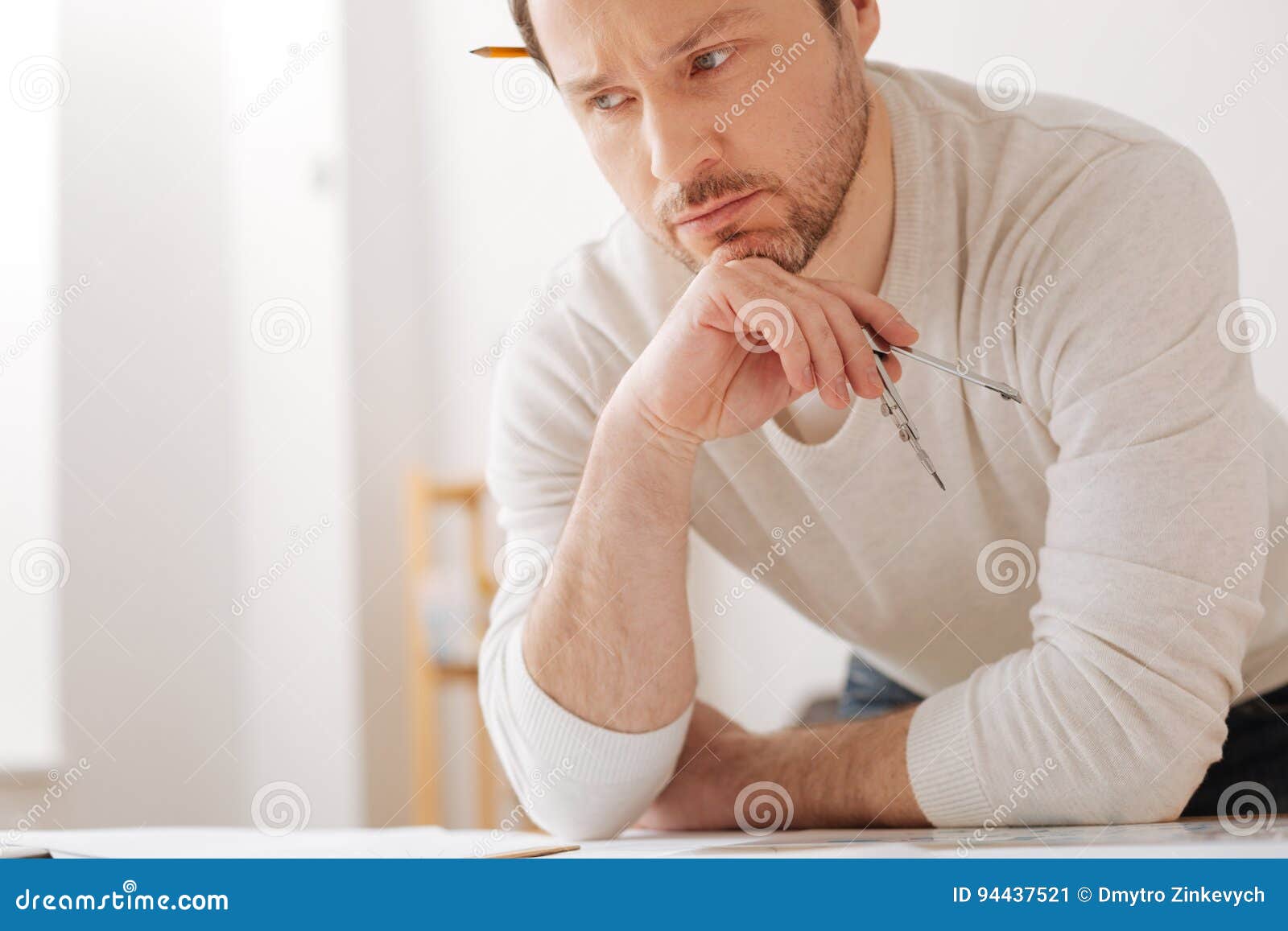 Portrait of Confident Professional that Thinking about Result Stock ...