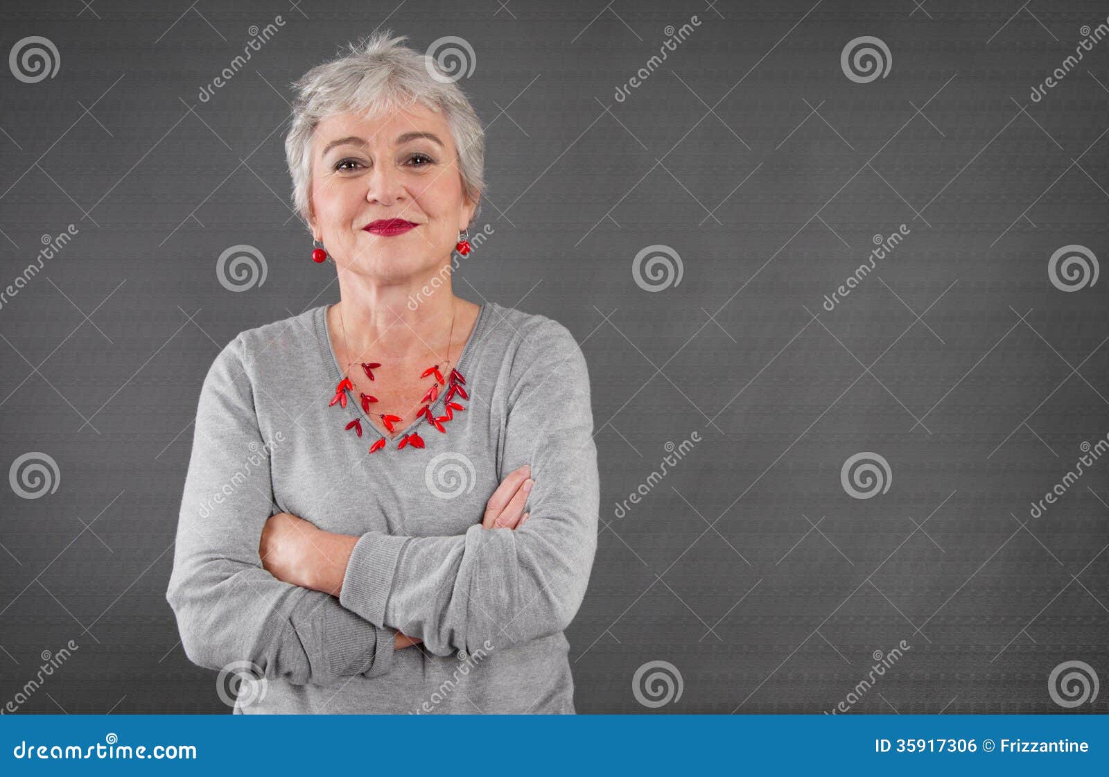 Portrait of Confident Senior Lady Stock Photo - Image of pretty, happy ...