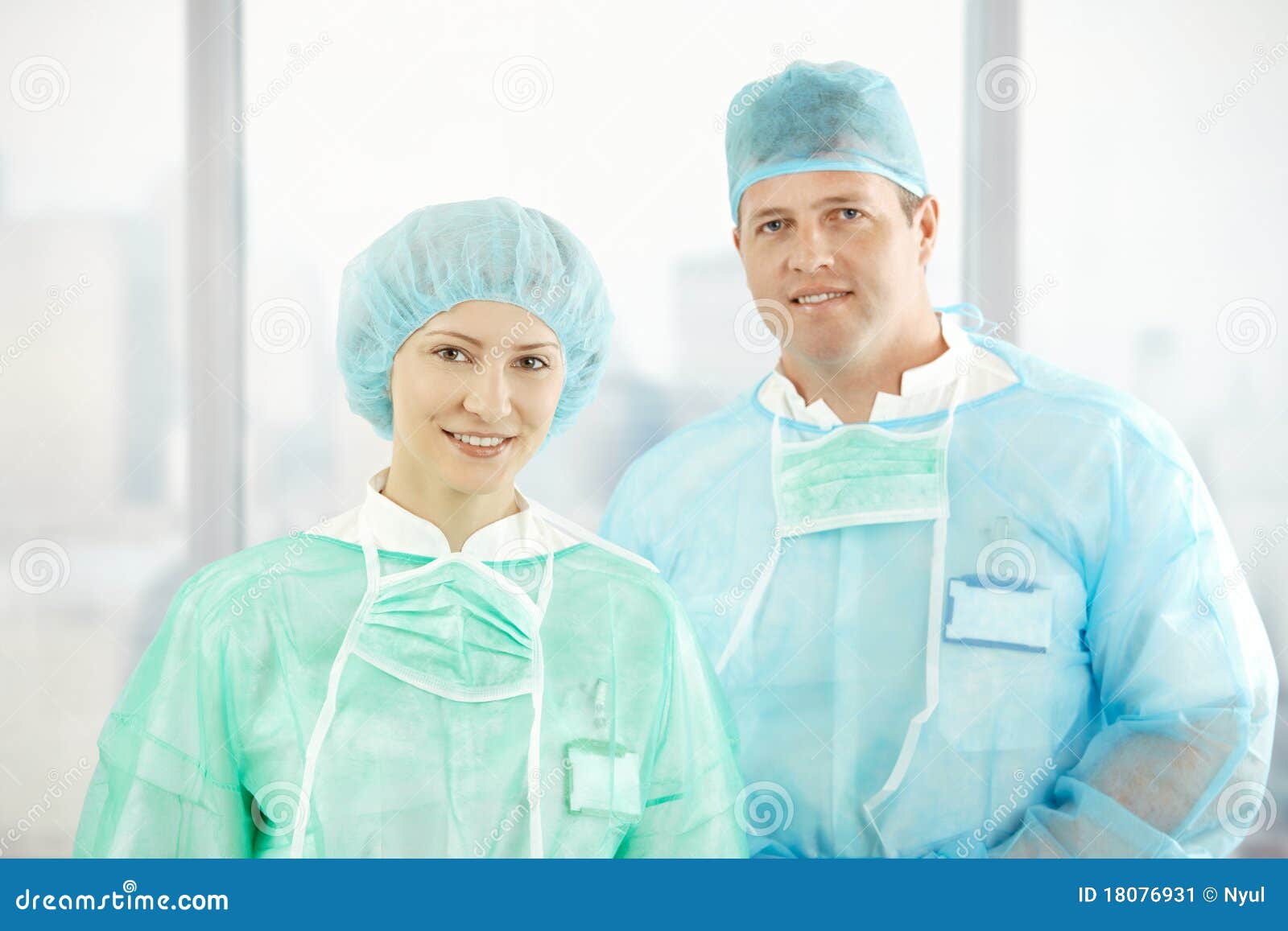 Portrait Of Two Surgeons Over The Operating Table Stock Image ...