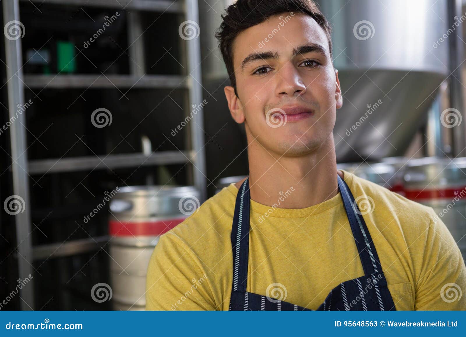 Portrait of Confident Worker by Storage Tank Stock Image - Image of ...