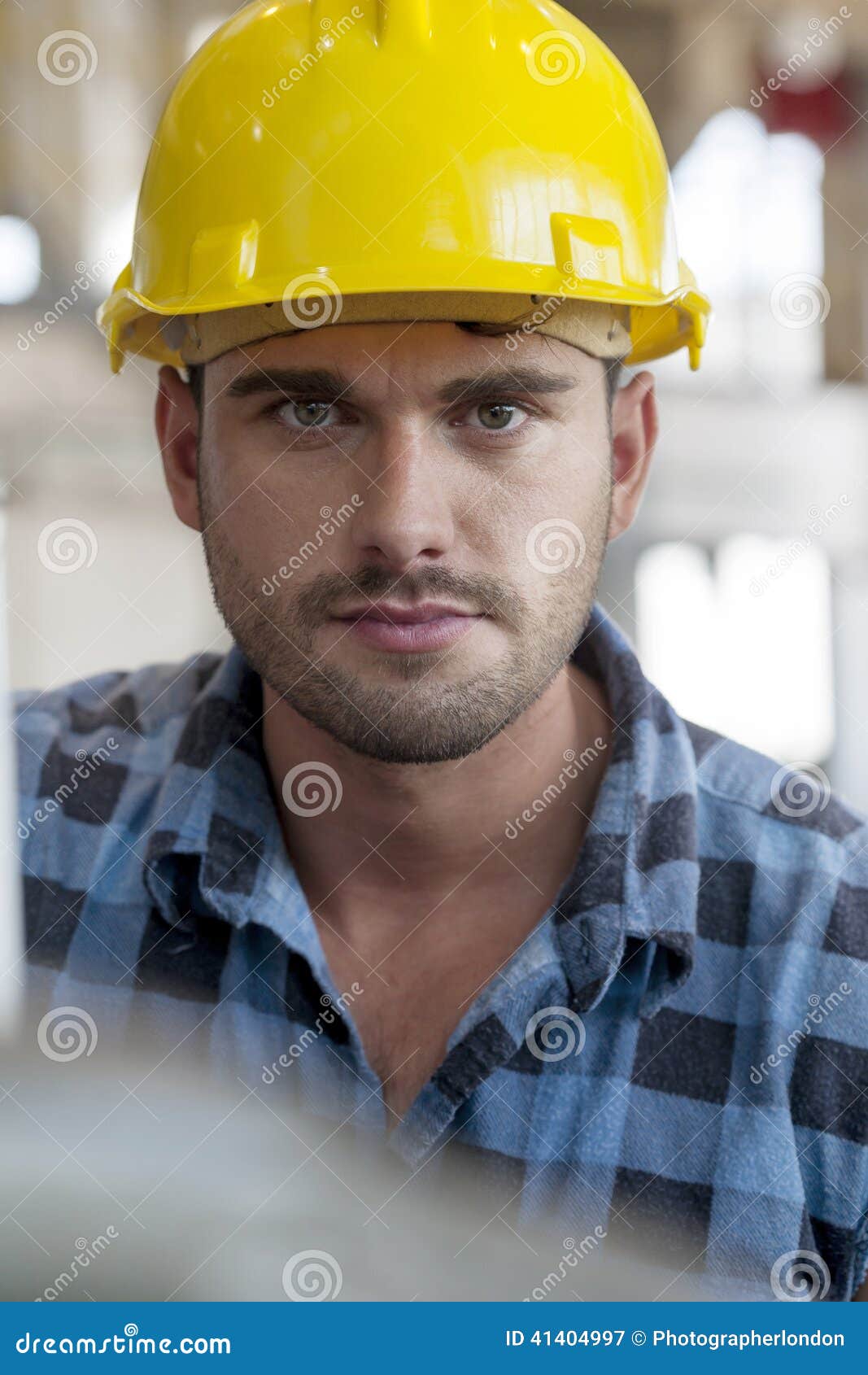 Portrait of Confident Young Male Worker in Industry Stock Image - Image ...
