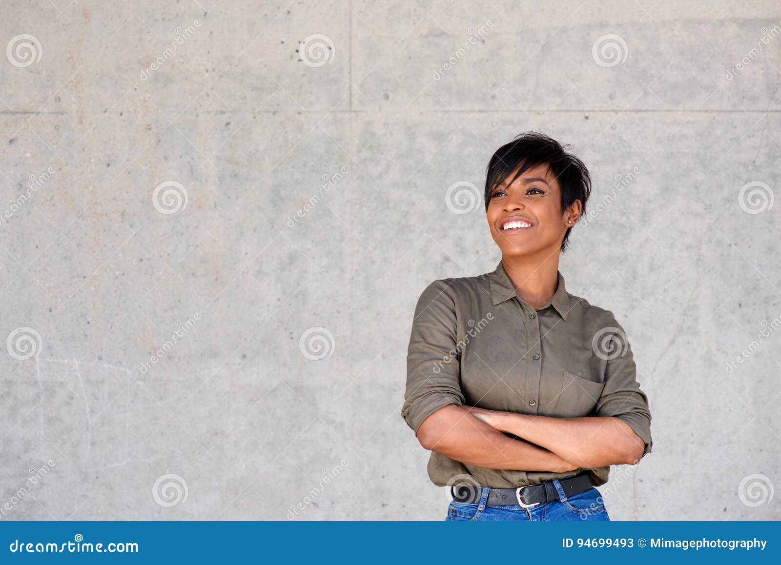 Confident Young Modern Black Woman Standing with Her Arms Crossed Stock ... Confident Young Modern Black Woman Standing with Her Arms Crossed Stock ...