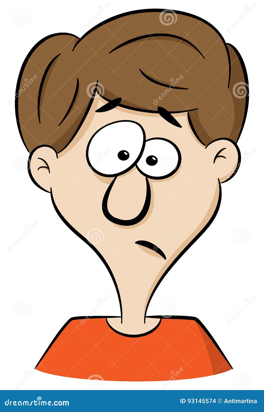 Portrait of a Confused Cartoon Man Stock Vector - Illustration of ...