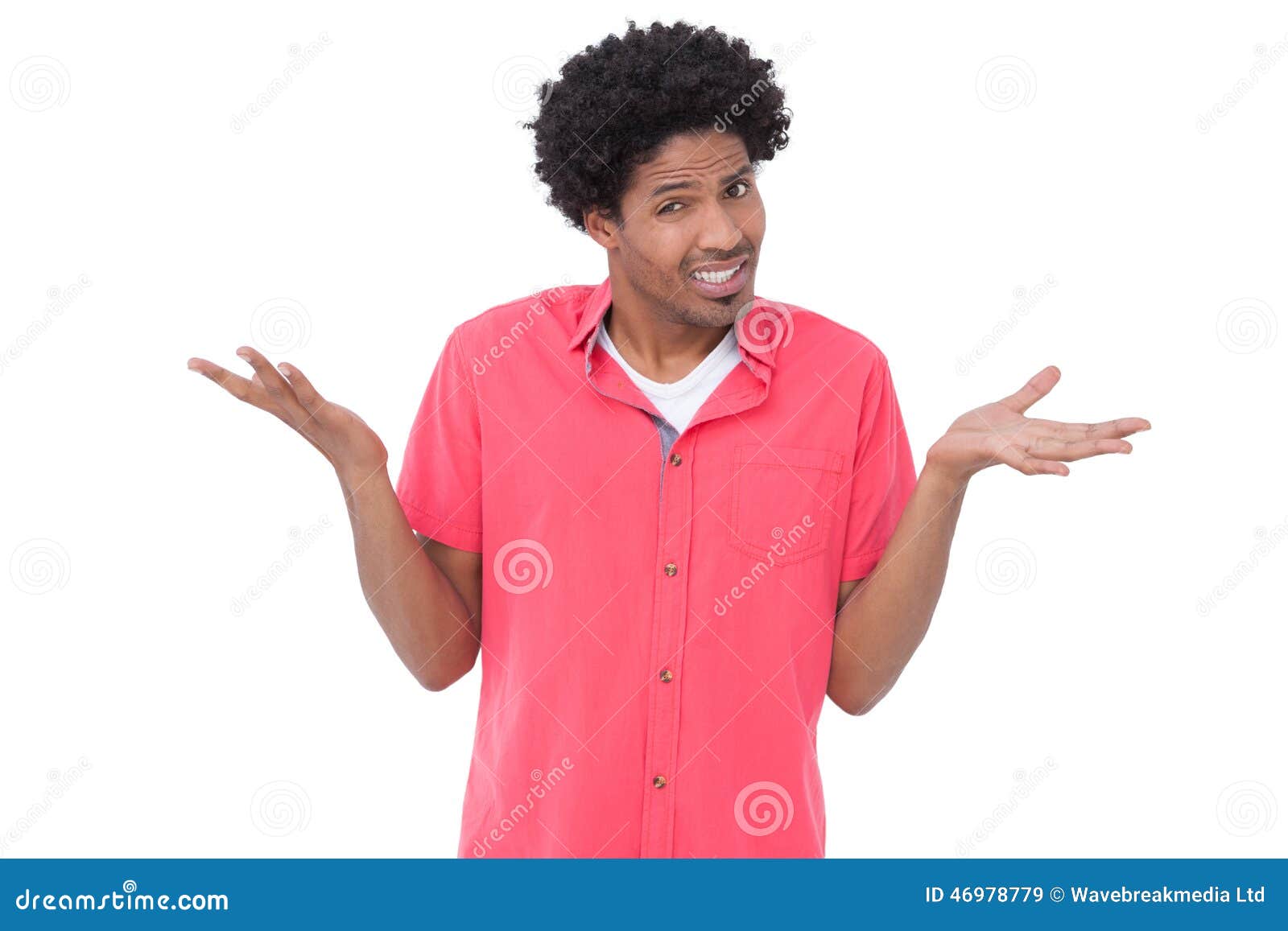 Portrait of a Confused Man Gesturing Stock Image - Image of questioning ...