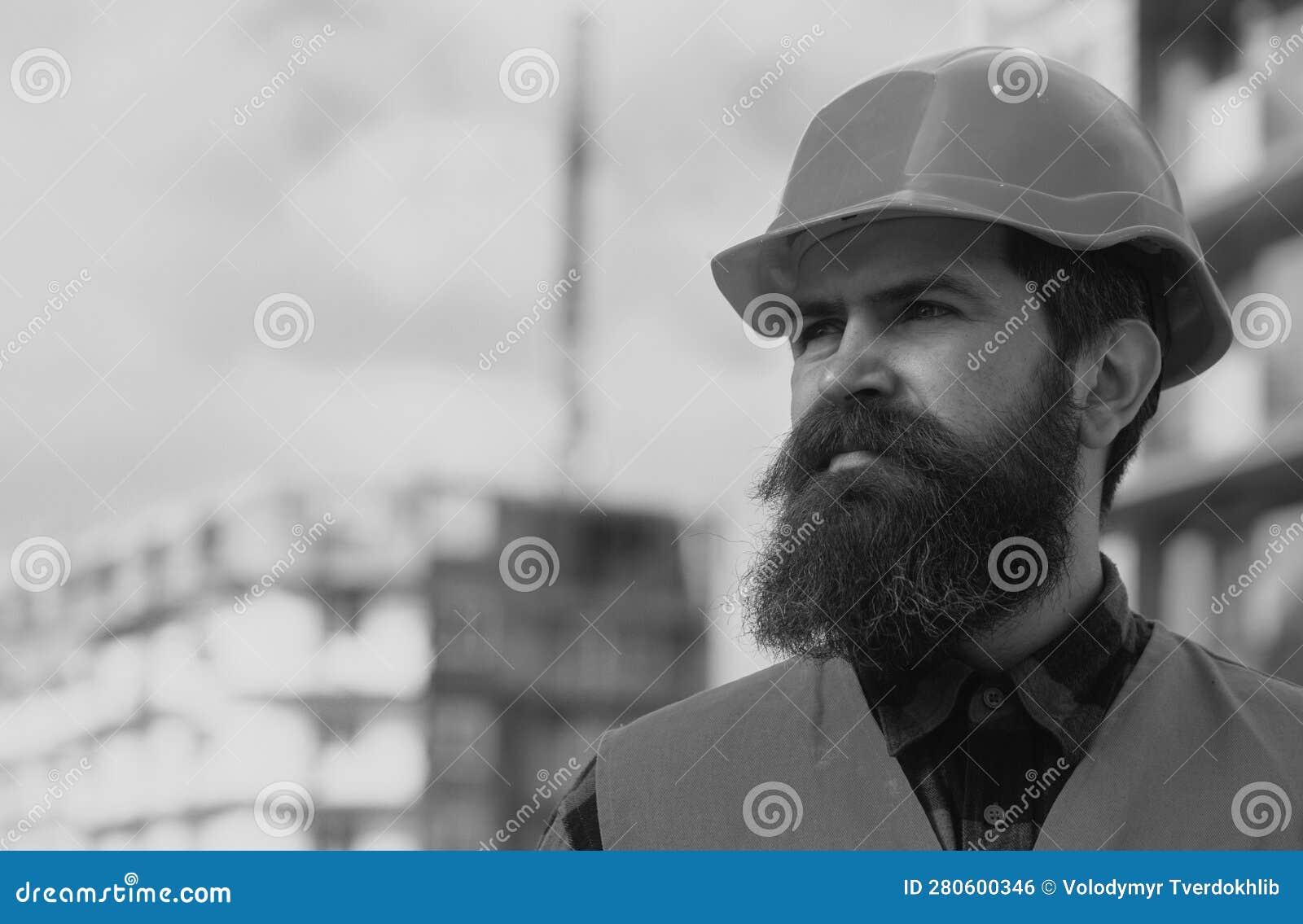 Portrait of Construction Builder. Man Builder Worker in Helmet Posing ...