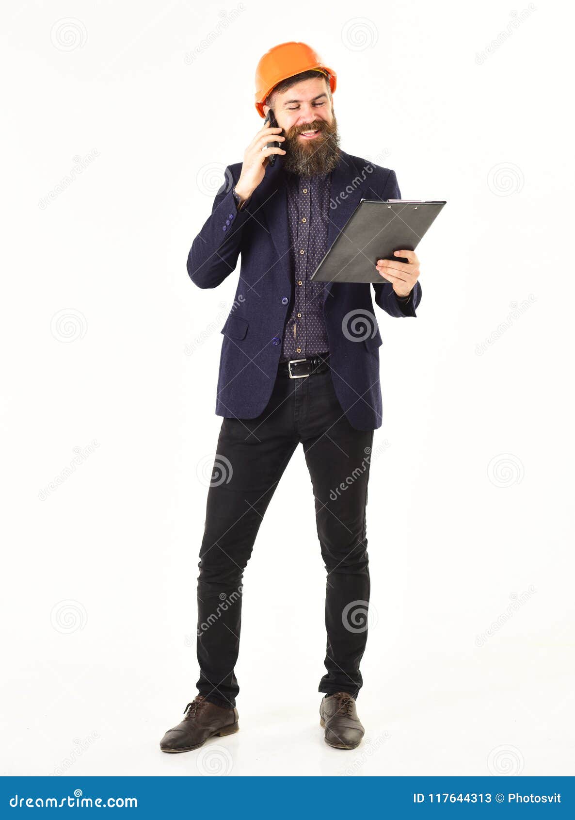 Portrait of Construction Builder Stock Image - Image of hardhat, people ...