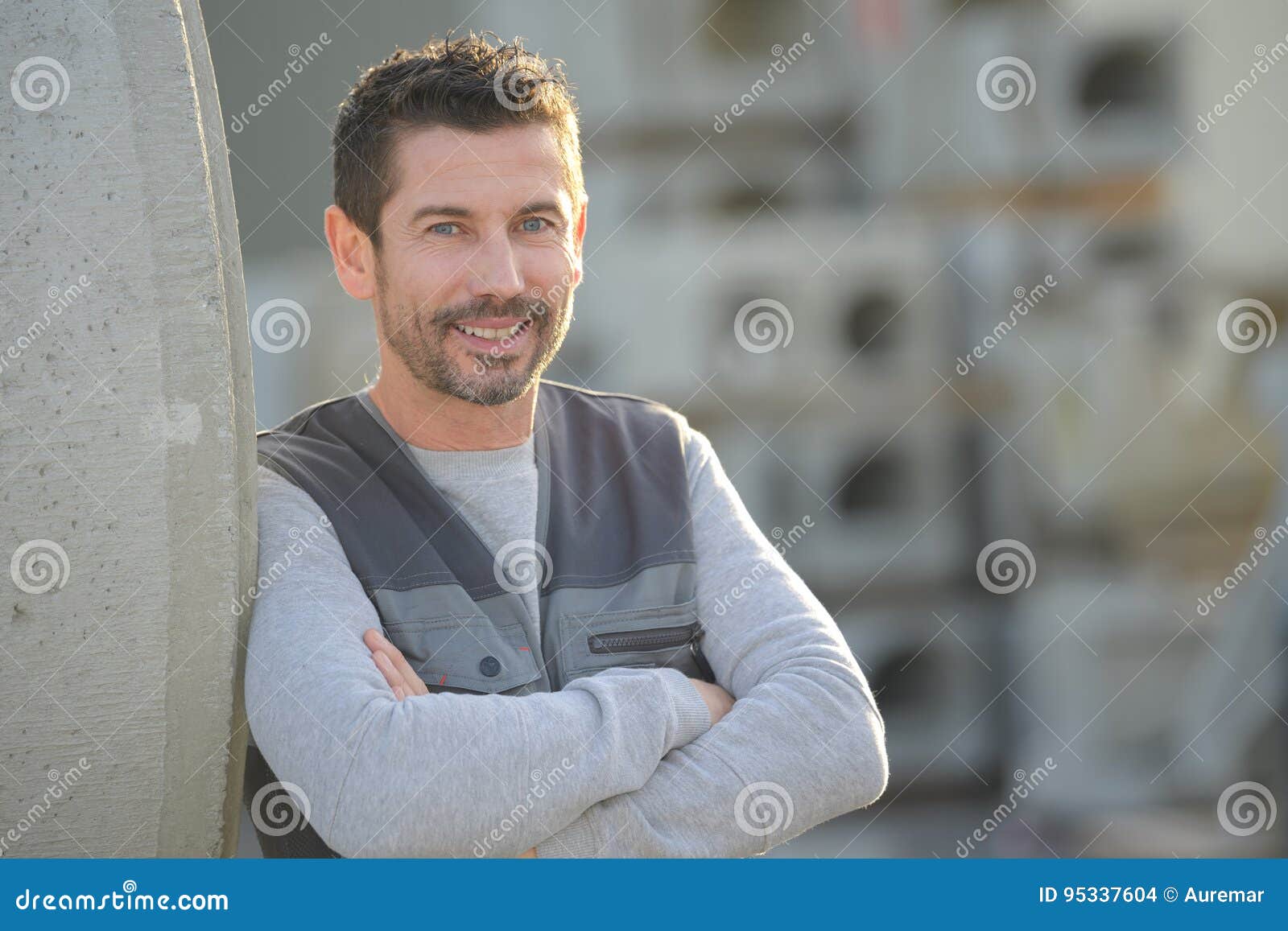 Portrait Construction Builder Worker Stock Photo - Image of joiner ...