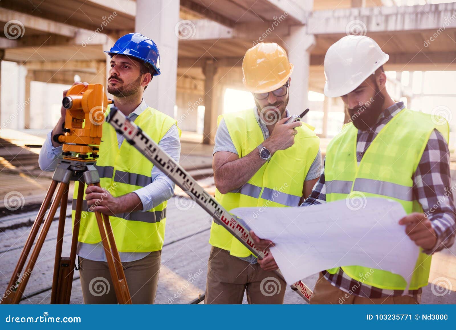 Portrait of Construction Engineers Working on Building Site Stock Image ...