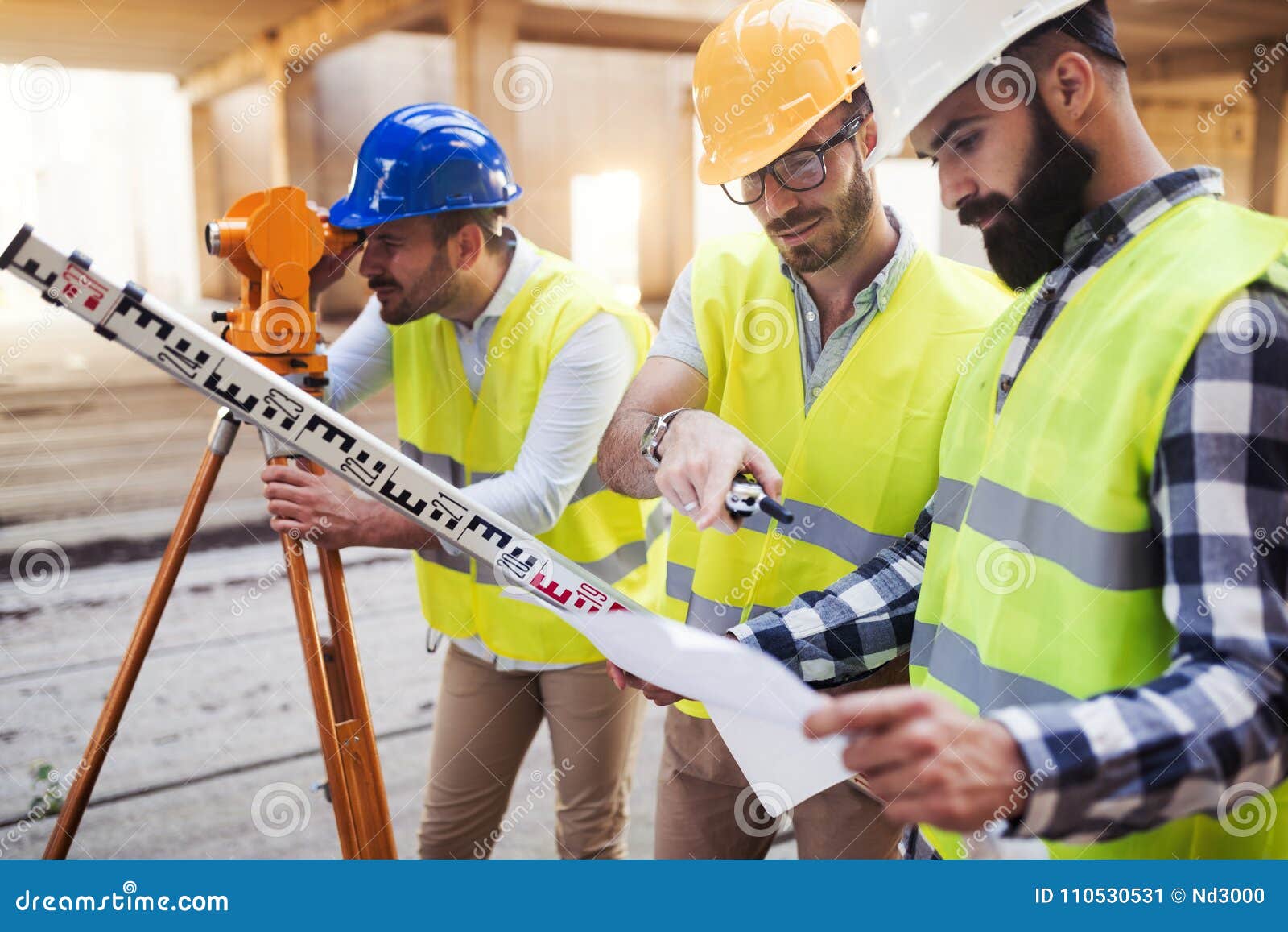 Portrait of Construction Engineers Working on Building Site Stock Image ...
