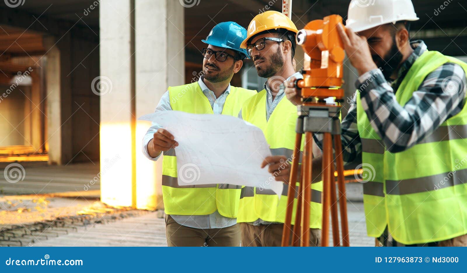 Portrait of Construction Engineers Working on Building Site Stock Image ...