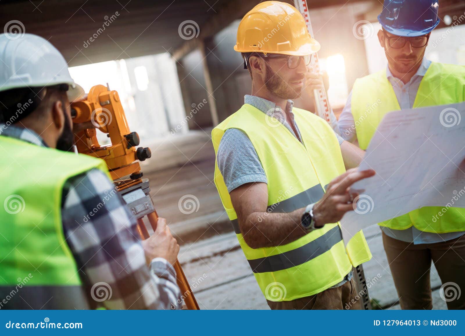 Portrait of Construction Engineers Working on Building Site Stock Image ...