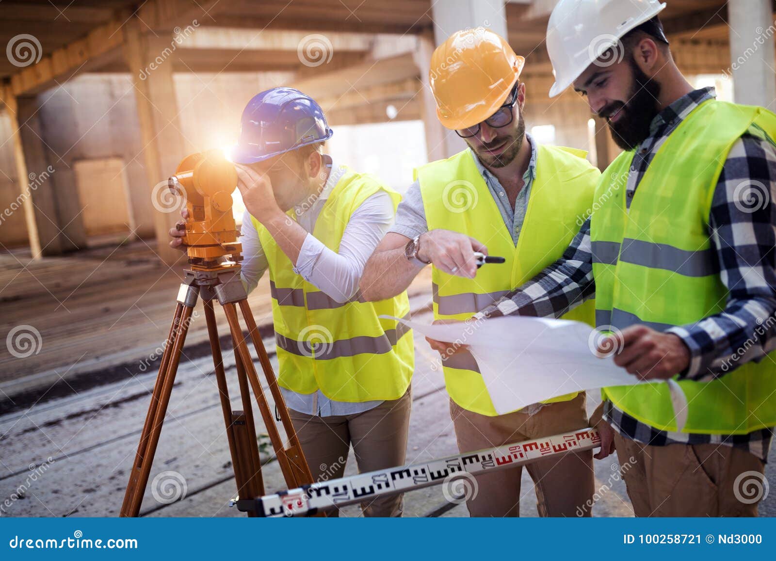 Portrait of Construction Engineers Working on Building Site Stock Image ...
