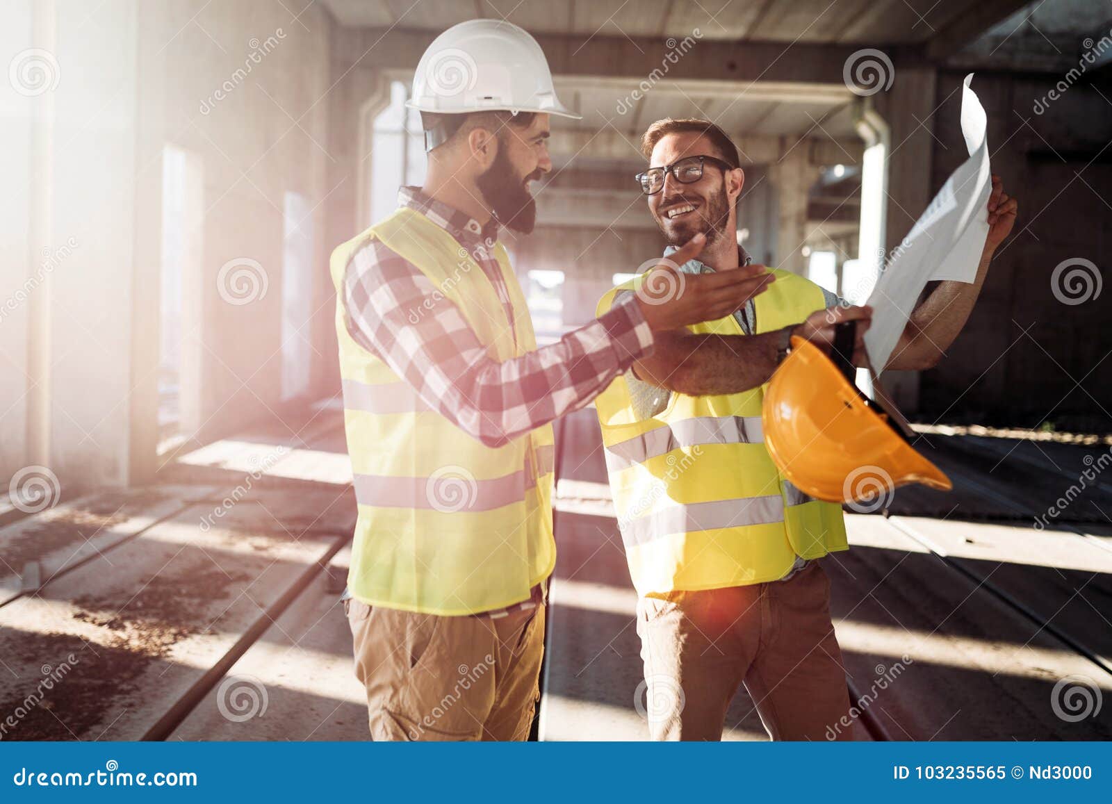 Portrait of Construction Engineers Working on Building Site Stock Image ...