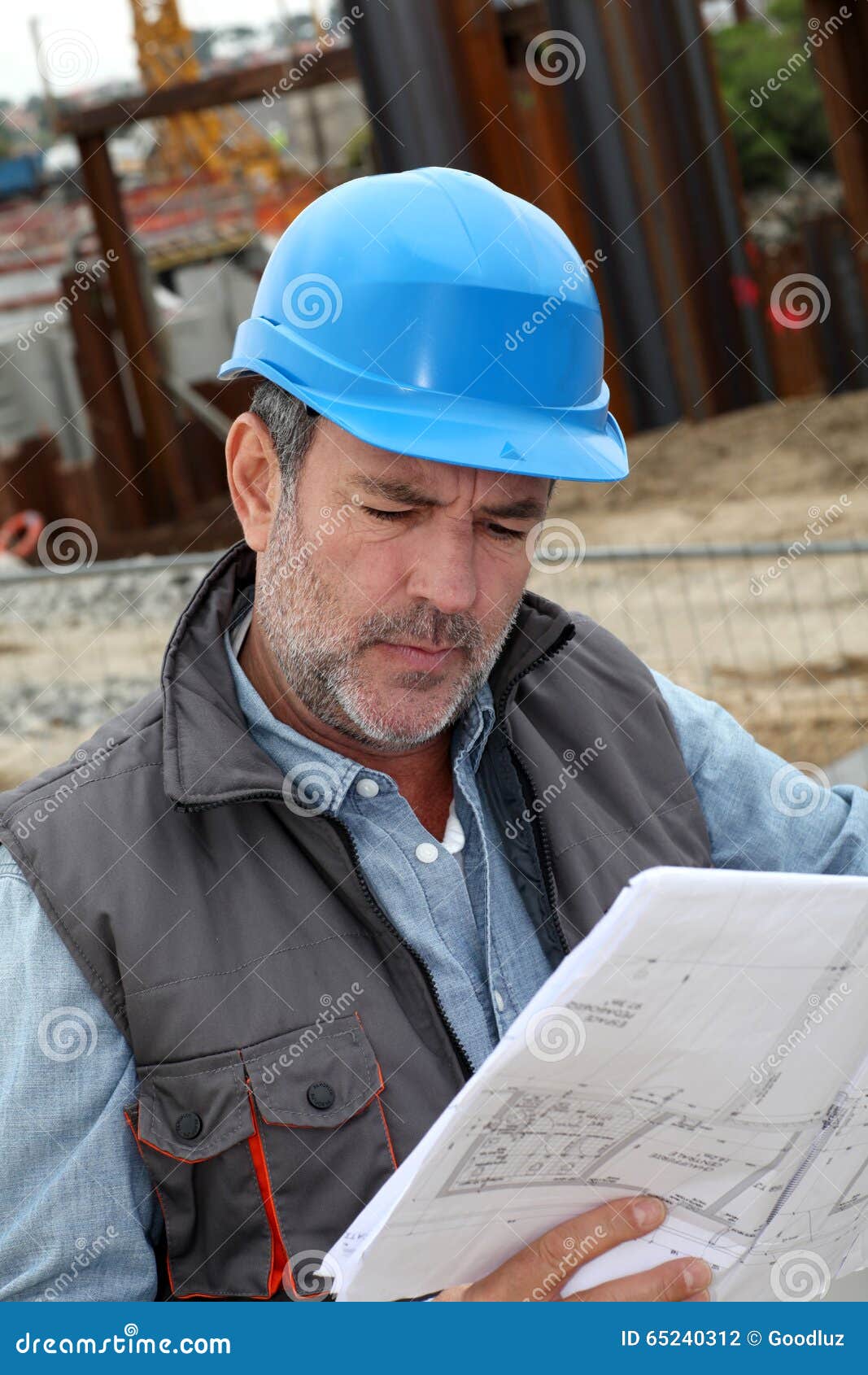 Portrait of Construction Manager on Building Site Stock Photo - Image ...