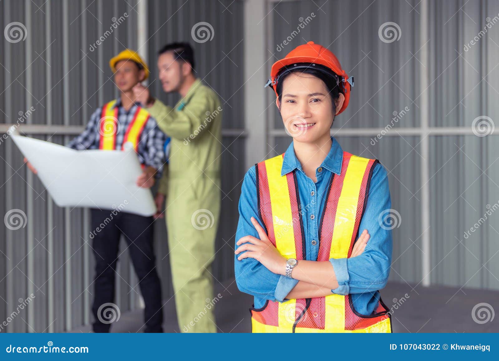 Portrait of Construction Team Work, Site Visit Concept Stock Photo ...