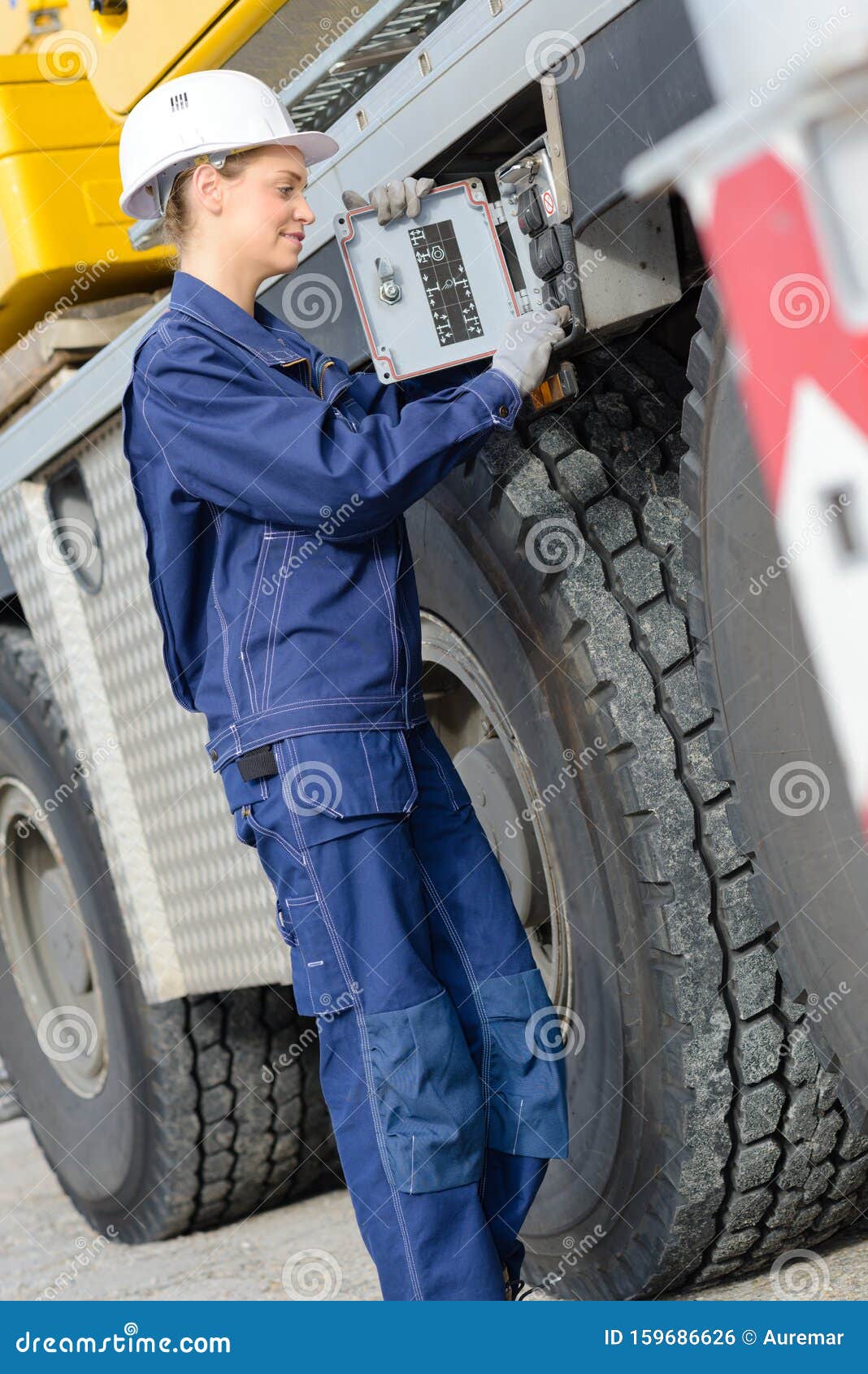 Portrait Construction Vehicle Driver Stock Photo - Image of attractive ...