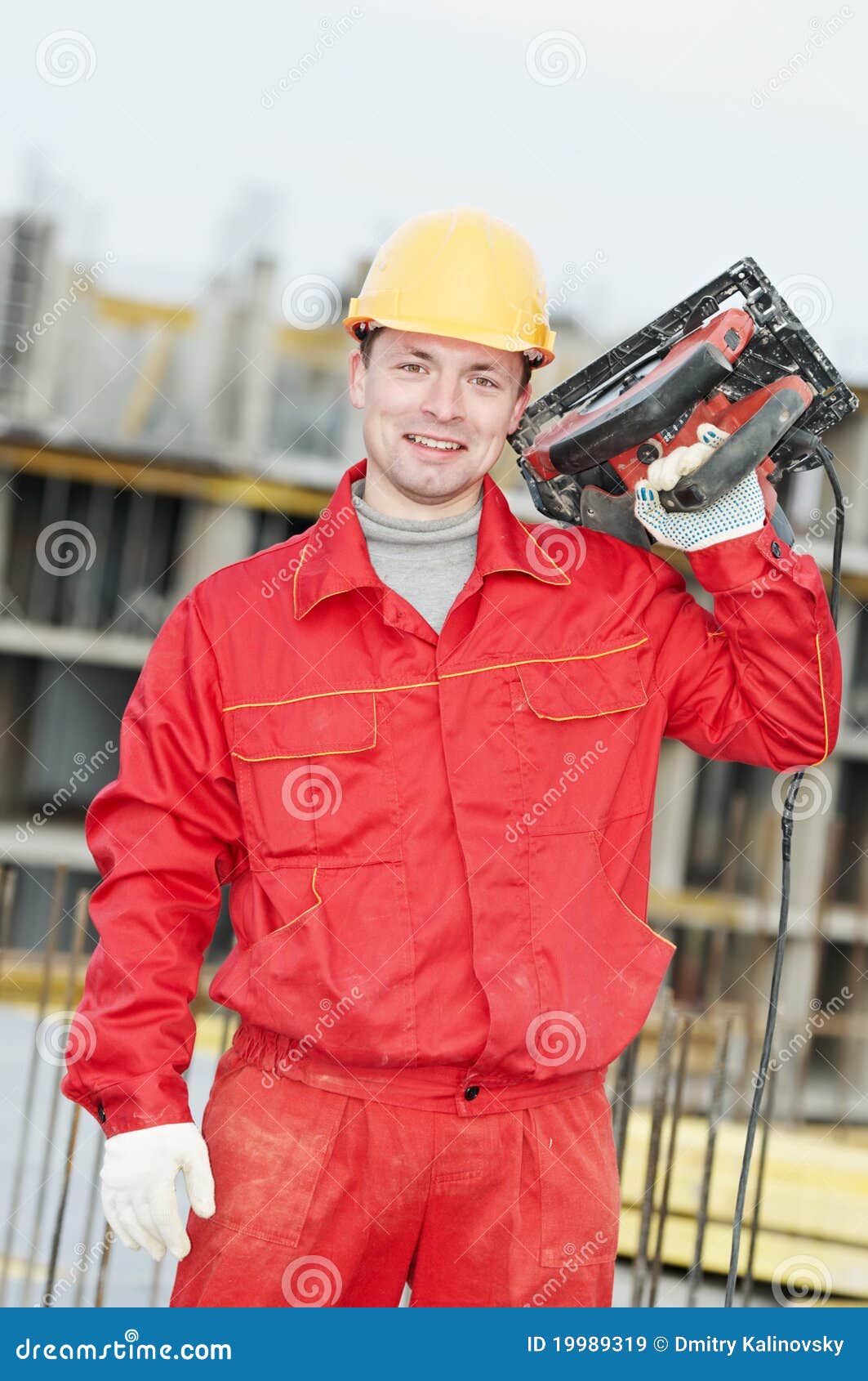 Portrait of Construction Worker Stock Image - Image of building ...