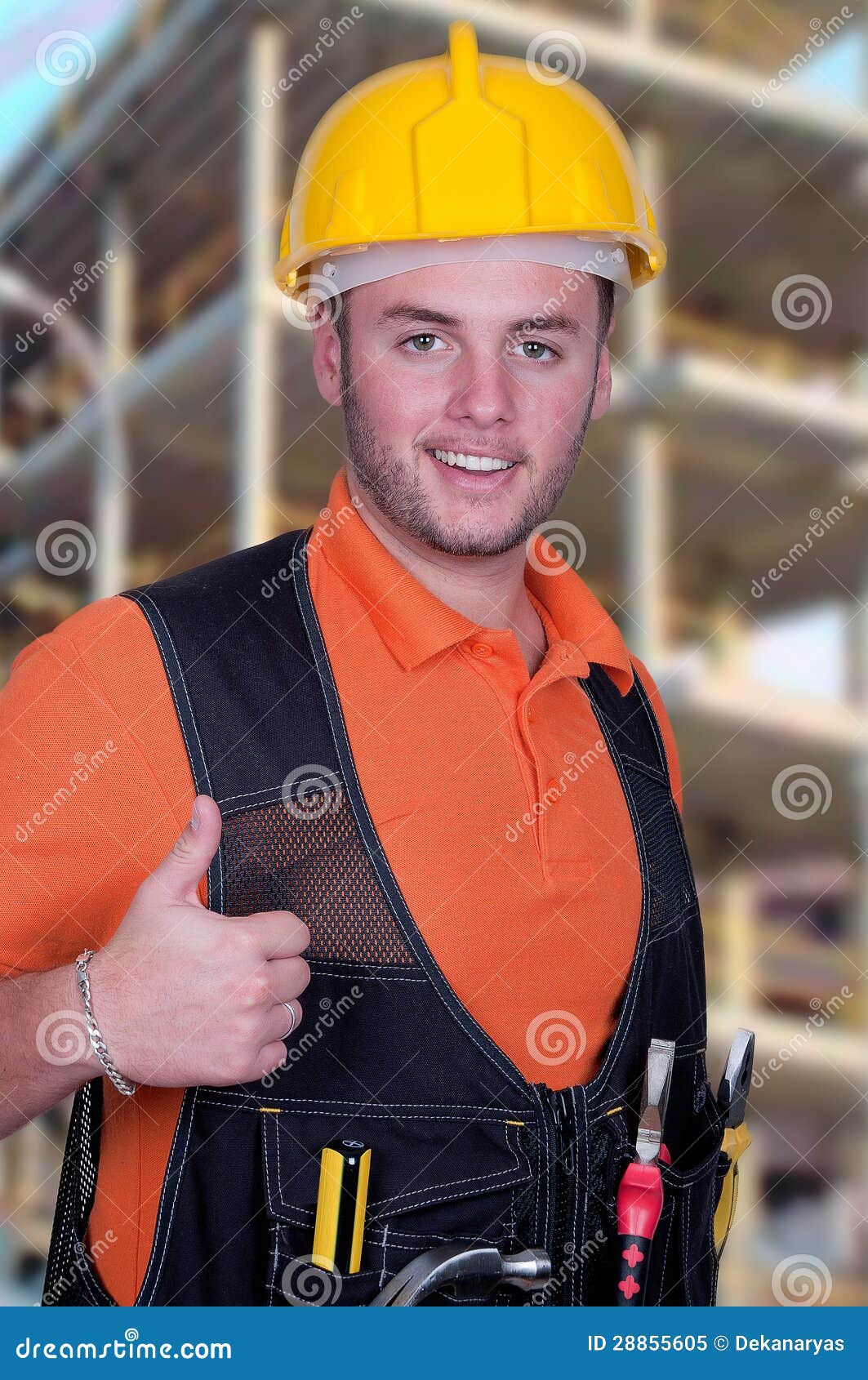Portrait of Construction Worker Stock Image - Image of people, building ...