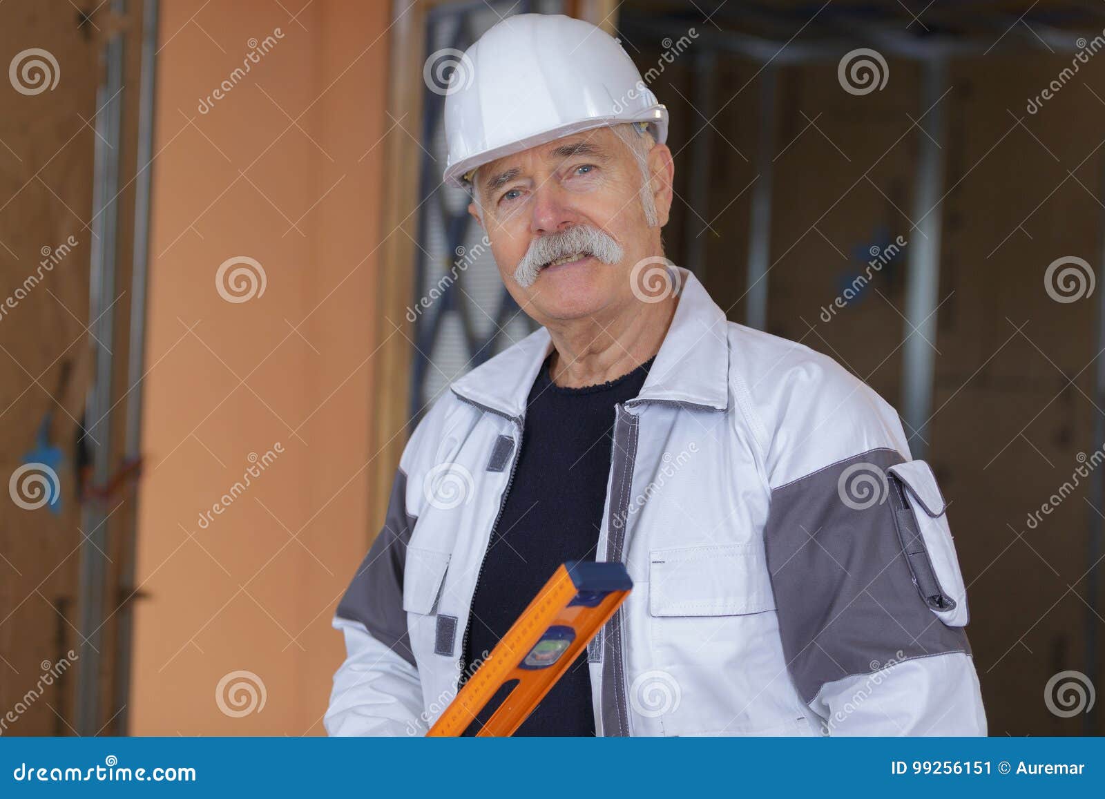 Portrait Construction Worker on Building Site Stock Image - Image of ...