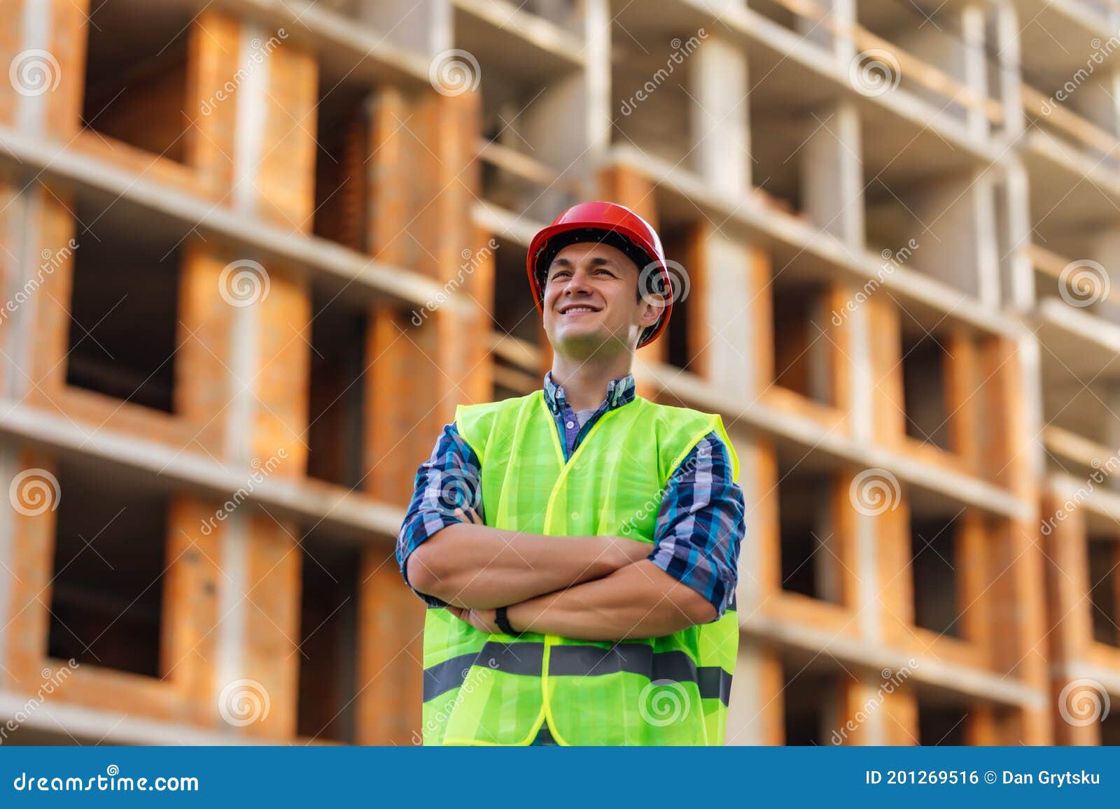 Portrait of Construction Worker on Building Site Outdoors Stock Photo ...