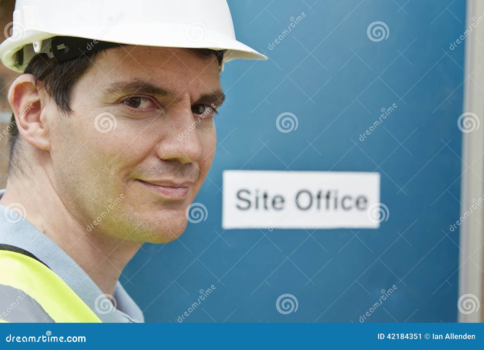 Portrait of Construction Worker at Site Office Stock Image - Image of ...
