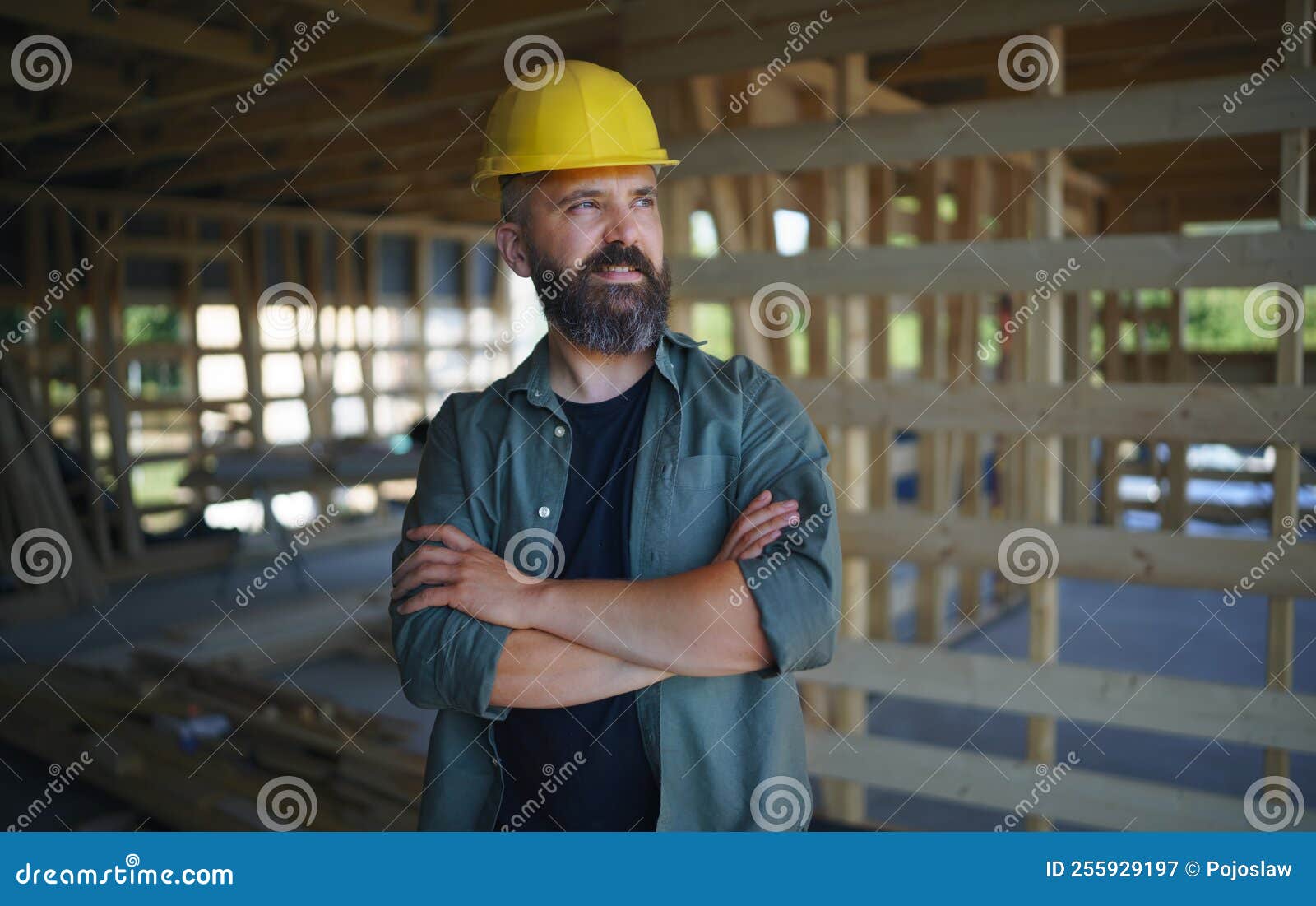Portrait of Construction Worker Smiling and Looking at Camera, Diy Eco ...