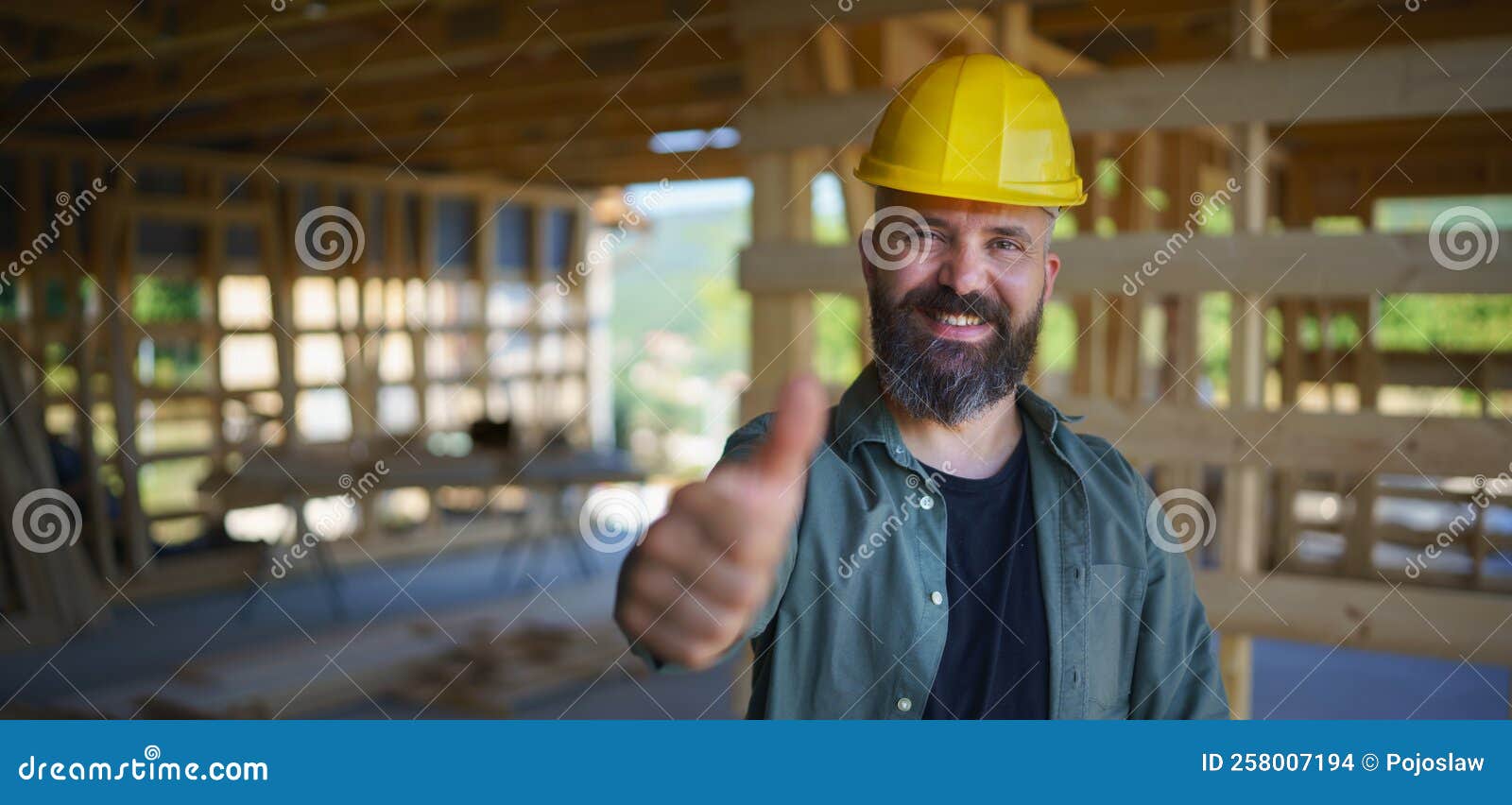 Portrait of Construction Worker Smiling and Looking at Camera, Diy Eco ...