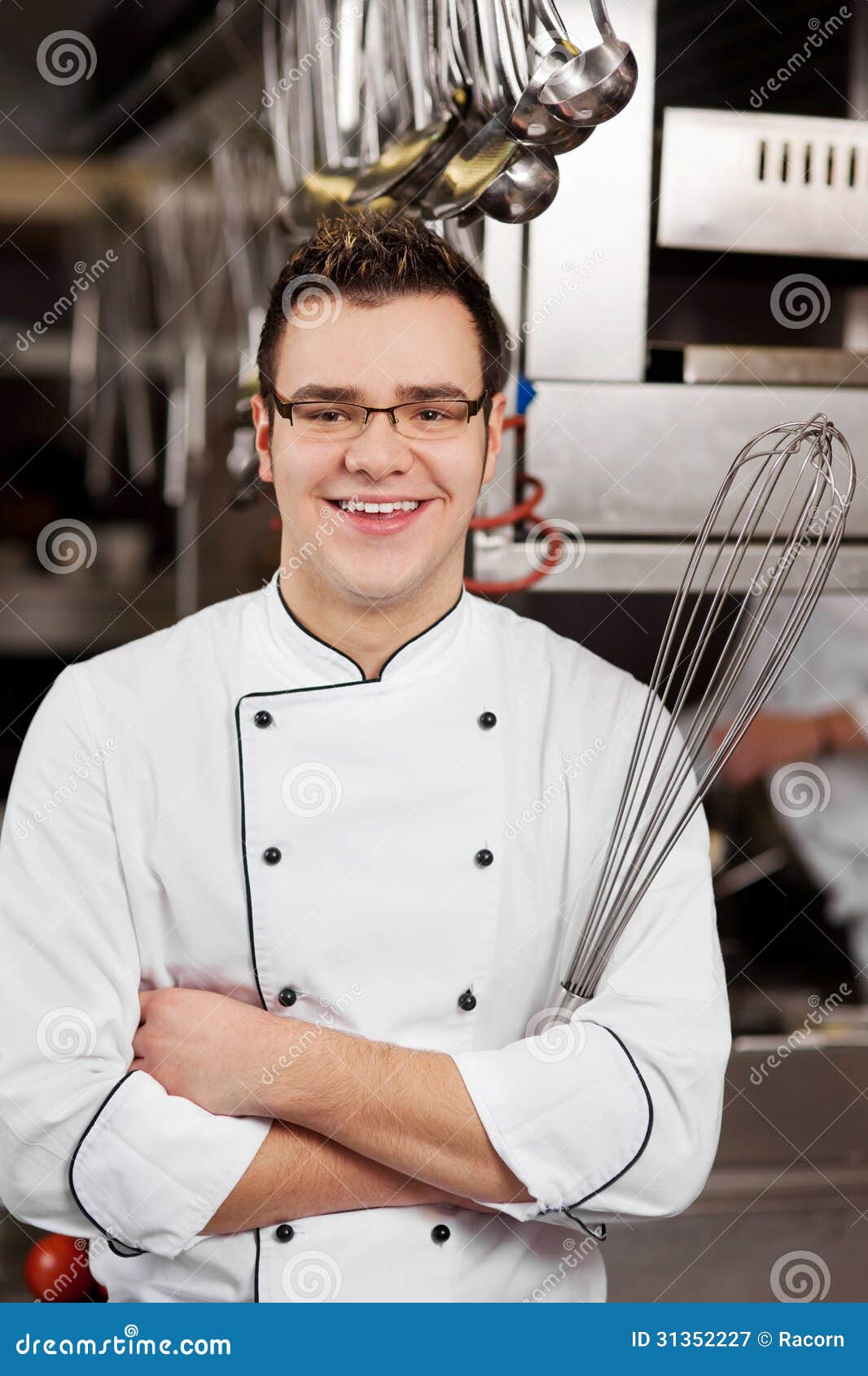 Portrait of a Cook with Whisk Stock Image - Image of male, preparation ...