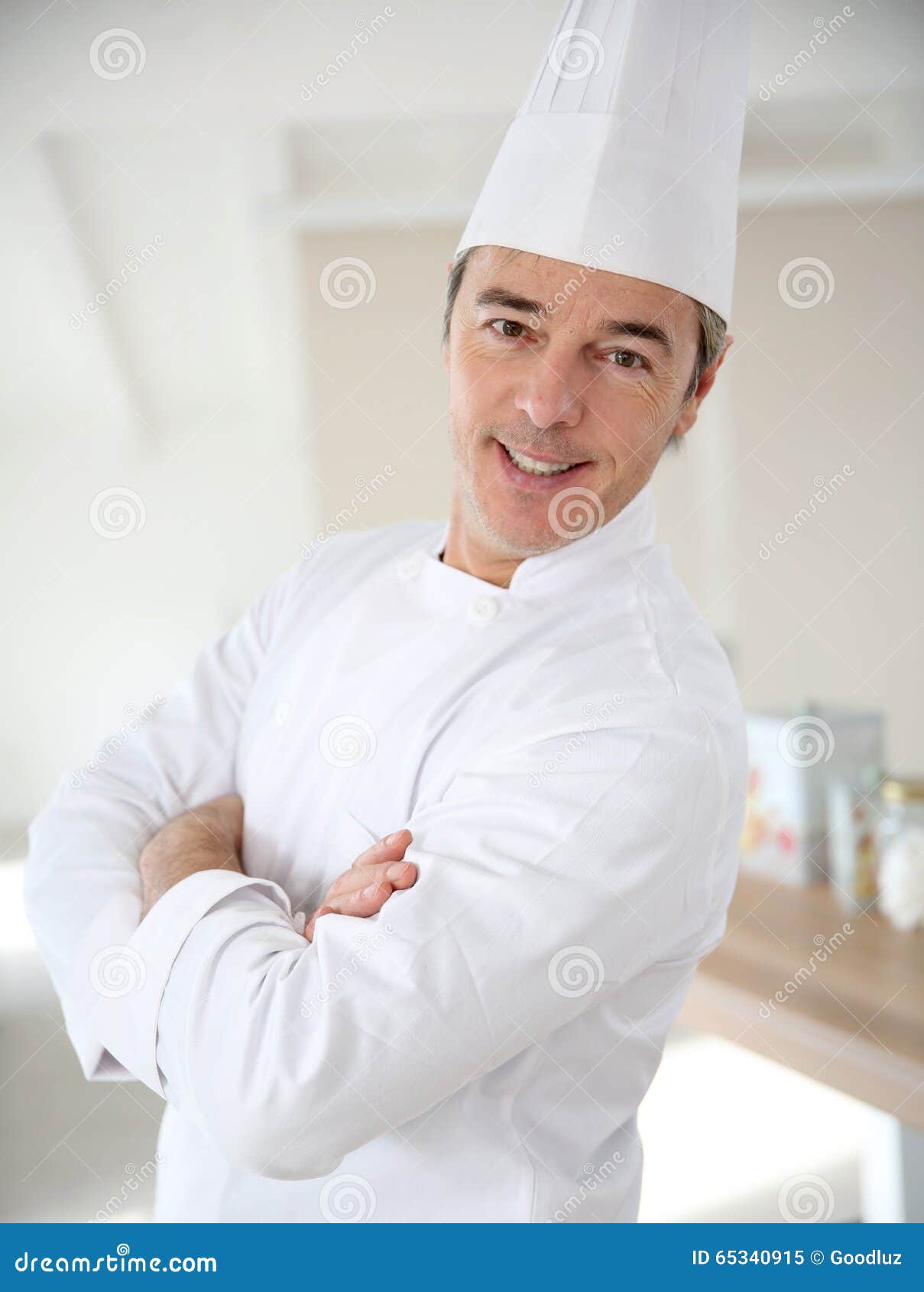 Portrait of Cooking Chef Standing in Restaurant Stock Image - Image of ...