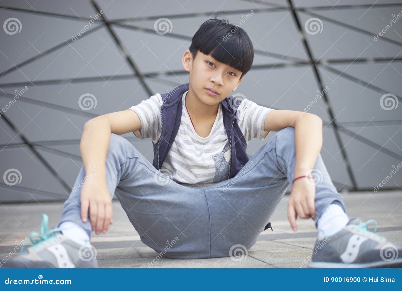 Portrait of Cool Asian Kid Posing Outdoors Stock Photo - Image of ...