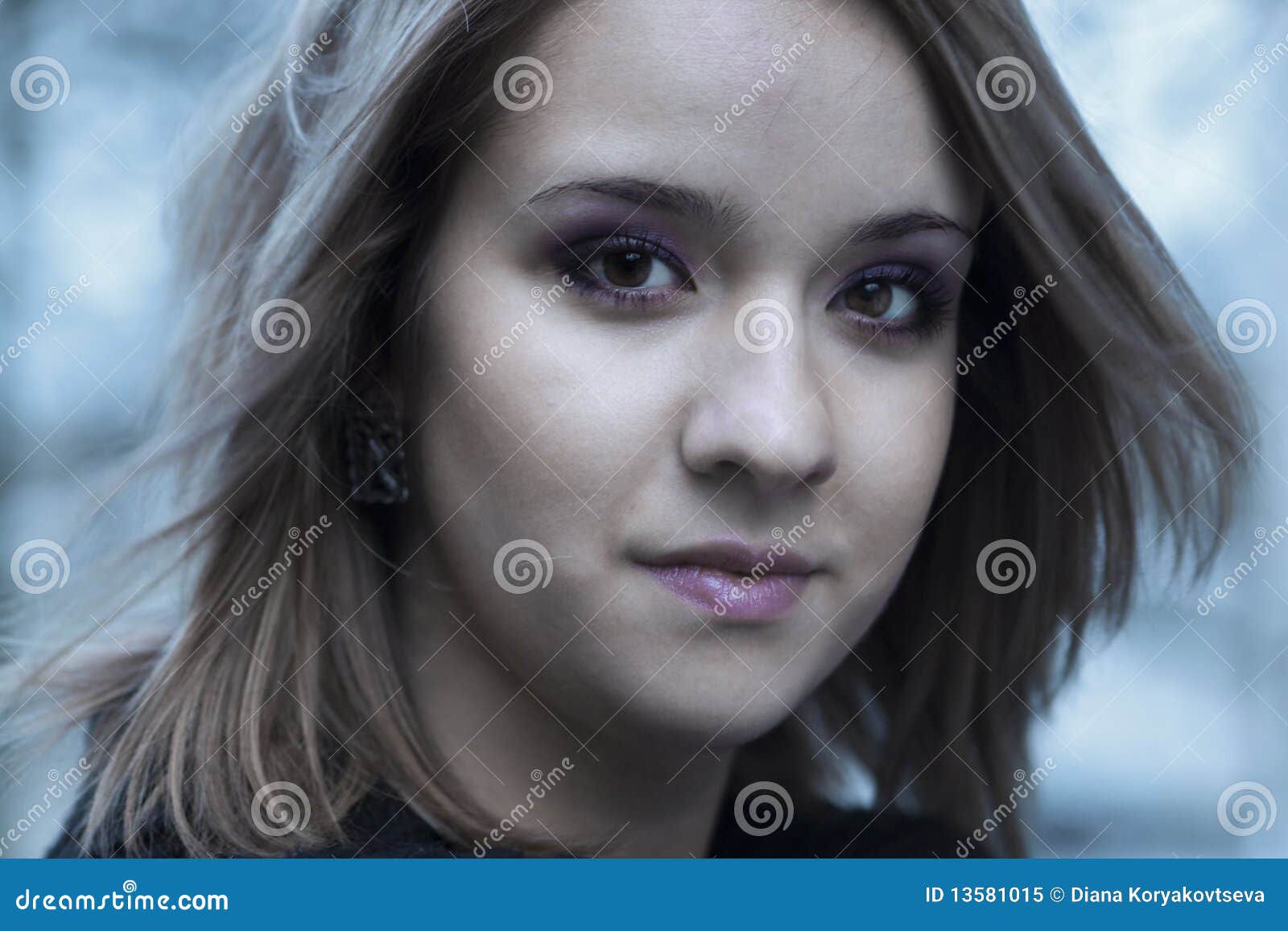 Portrait in cool colors stock image. Image of good, blue - 13581015