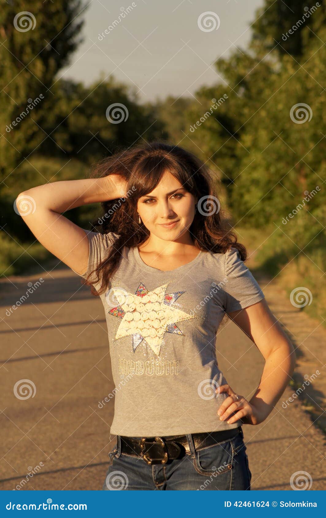 Portrait of the cool girl stock photo. Image of happiness - 42461624