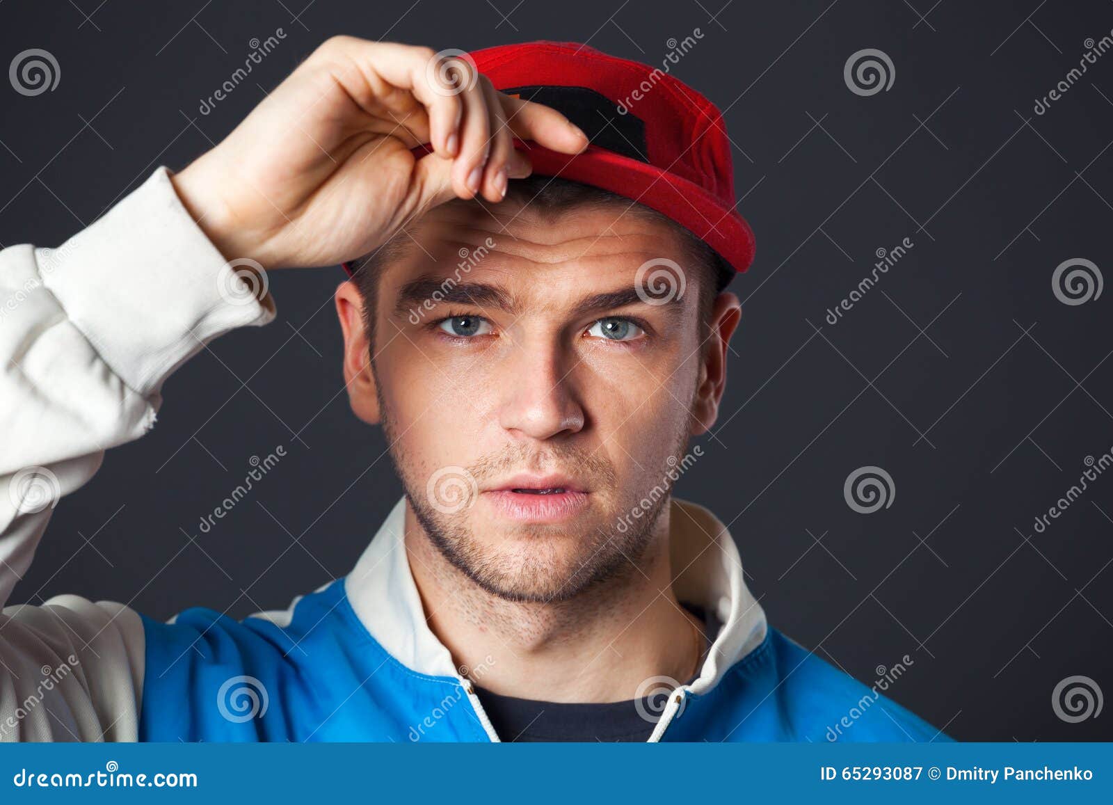 Portrait of Cool Looking Young Guy Posing in Studio. Stock Image ...