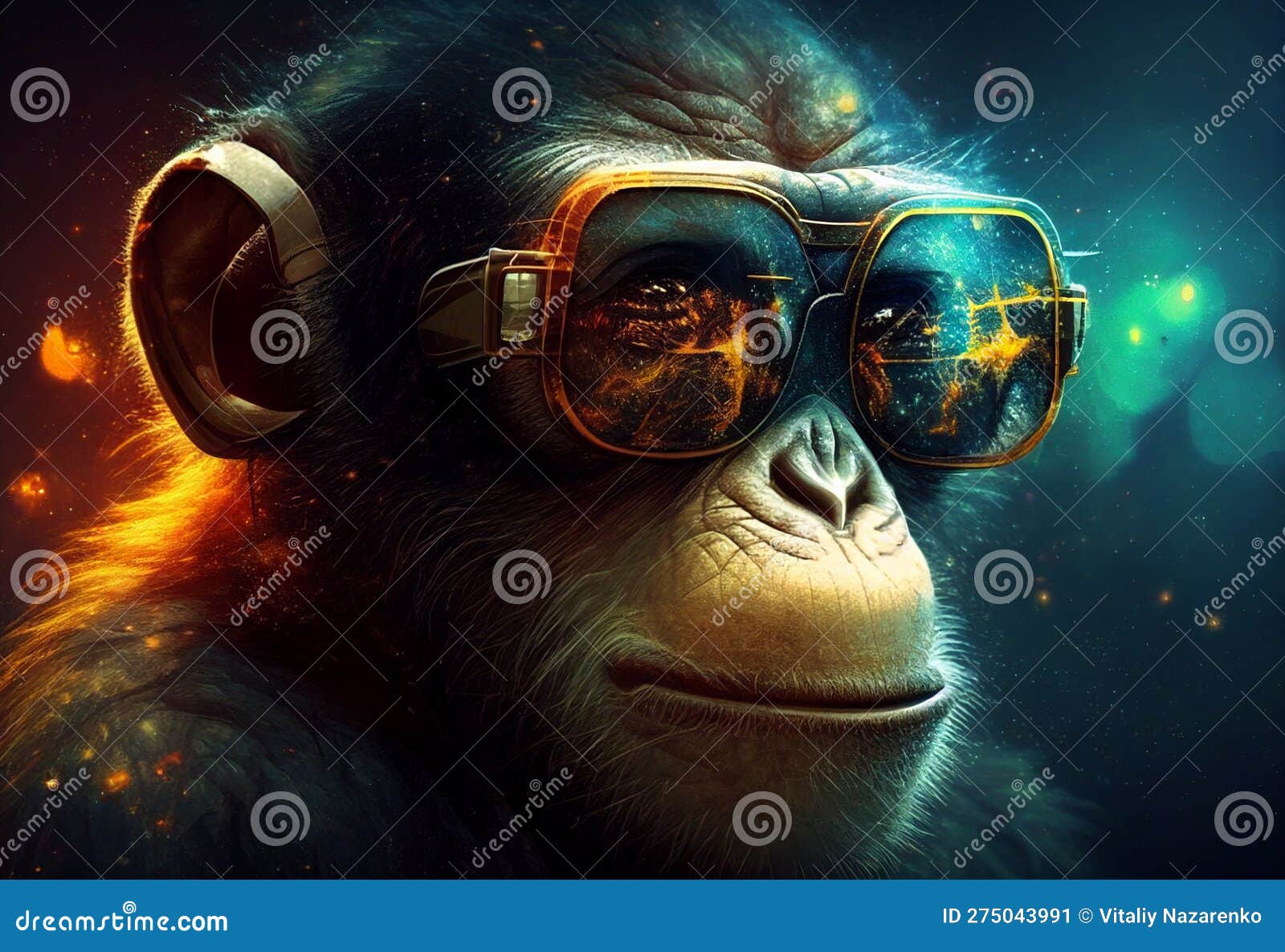 Portrait of a Cool Monkey As a Hacker. AI Genarated Stock Illustration ...