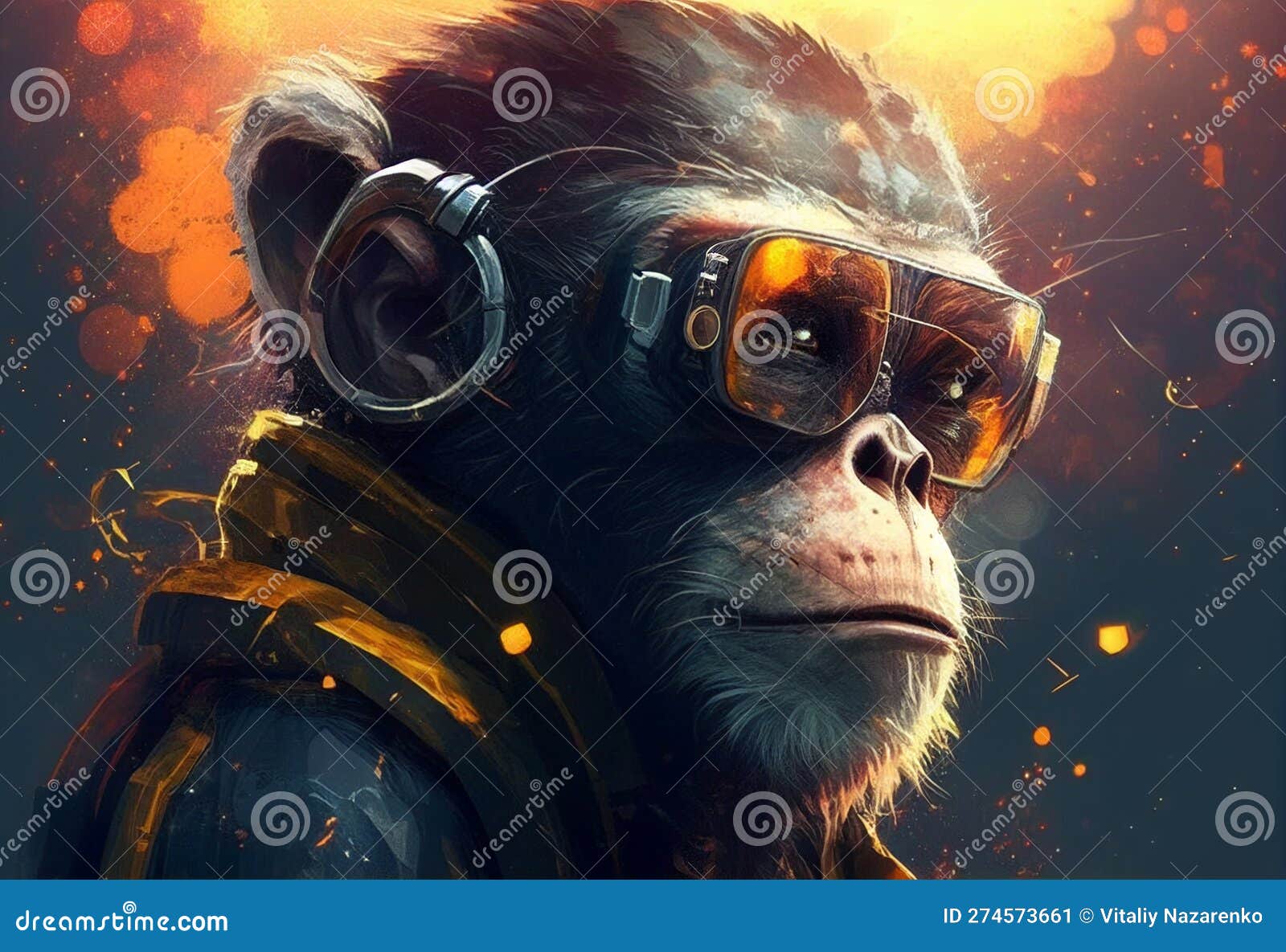 Portrait of a Cool Monkey As a Hacker. AI Genarated Stock Illustration ...