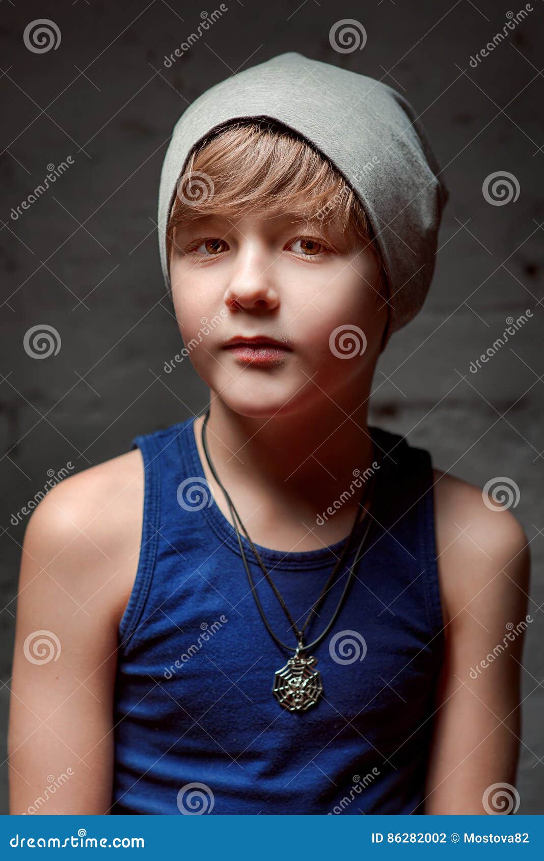 Portrait of Cool Young Hip Hop Boy in Grey Hat Stock Photo - Image of ...