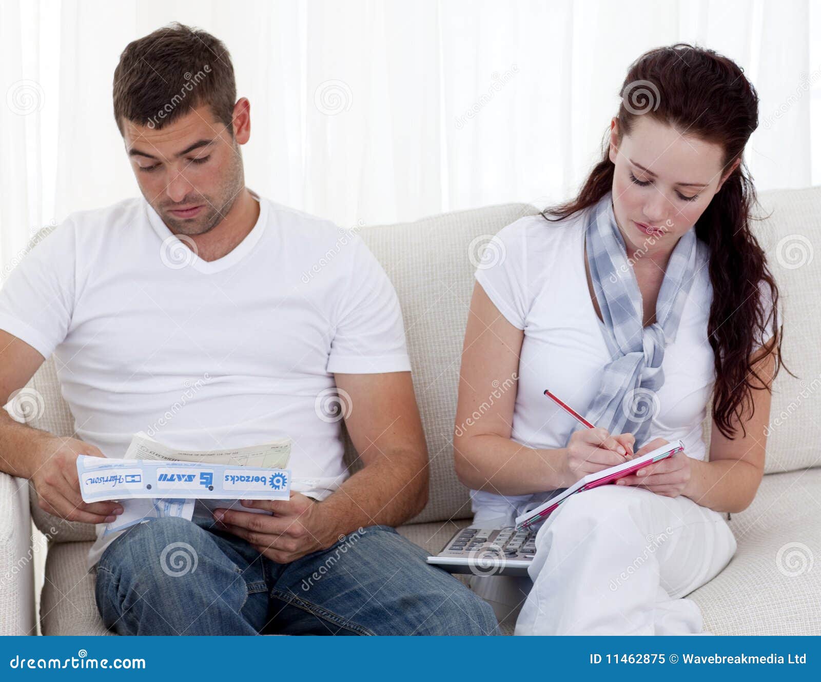 Portrait of Couple Doing Their Bills Stock Image - Image of paying ...