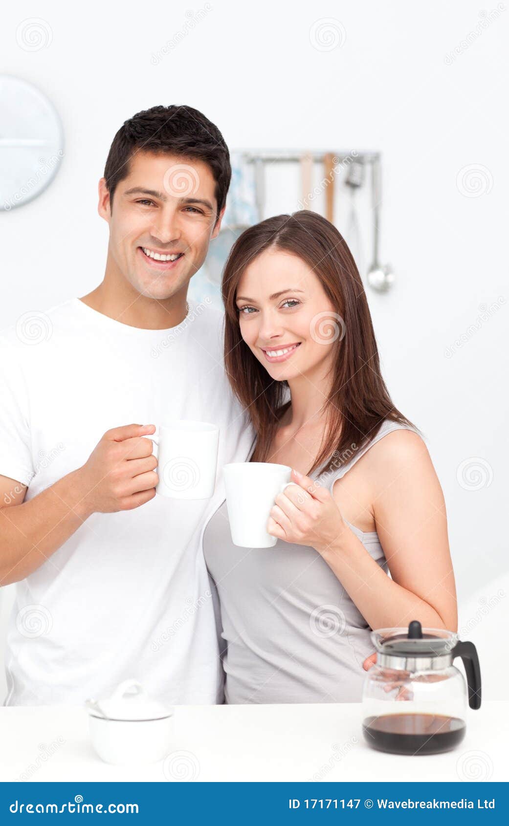 Portrait of a Couple Drinking Coffee Stock Image - Image of adults ...