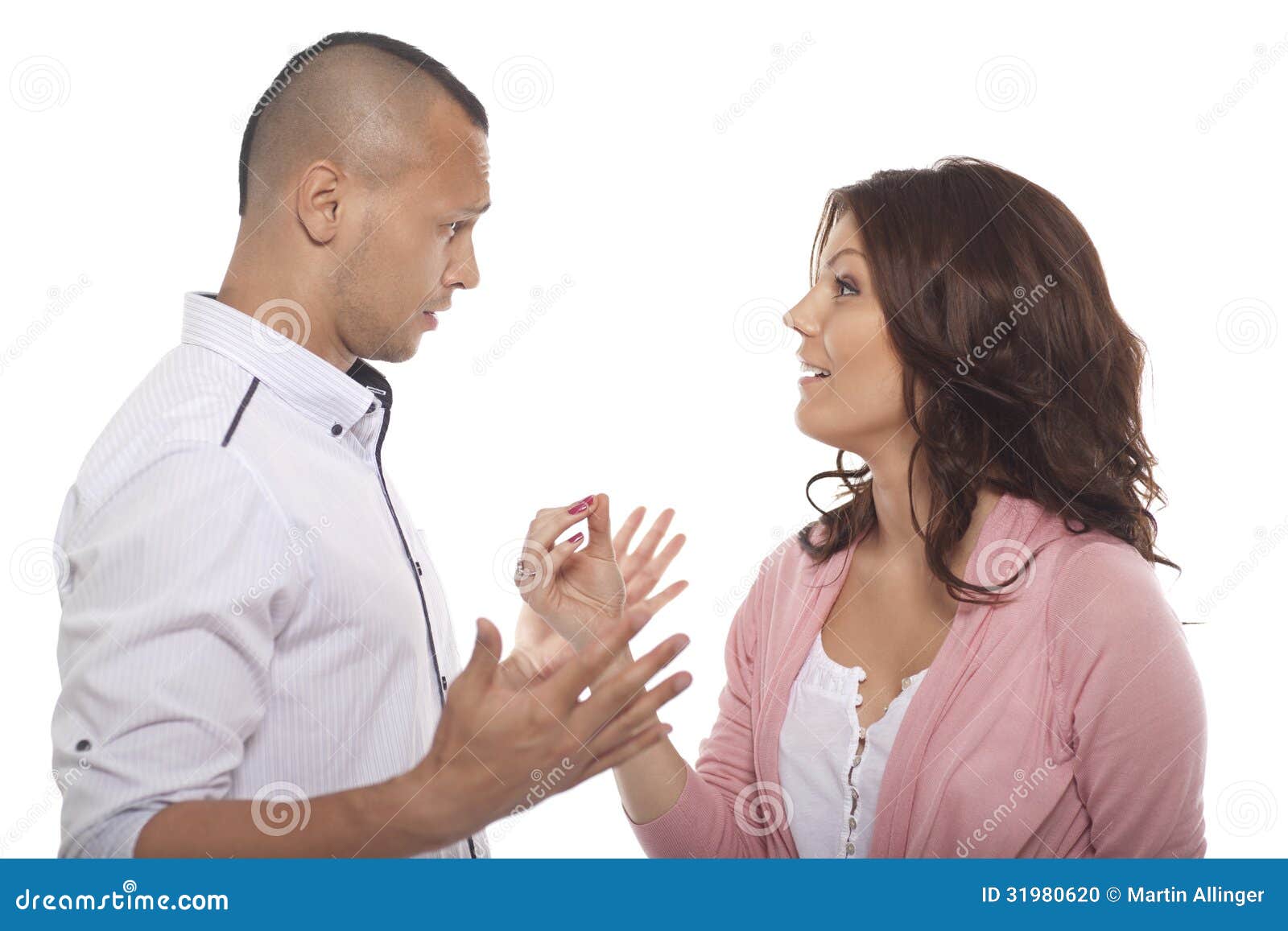 Portrait of a Couple Having a Conversation Stock Photo - Image of ...