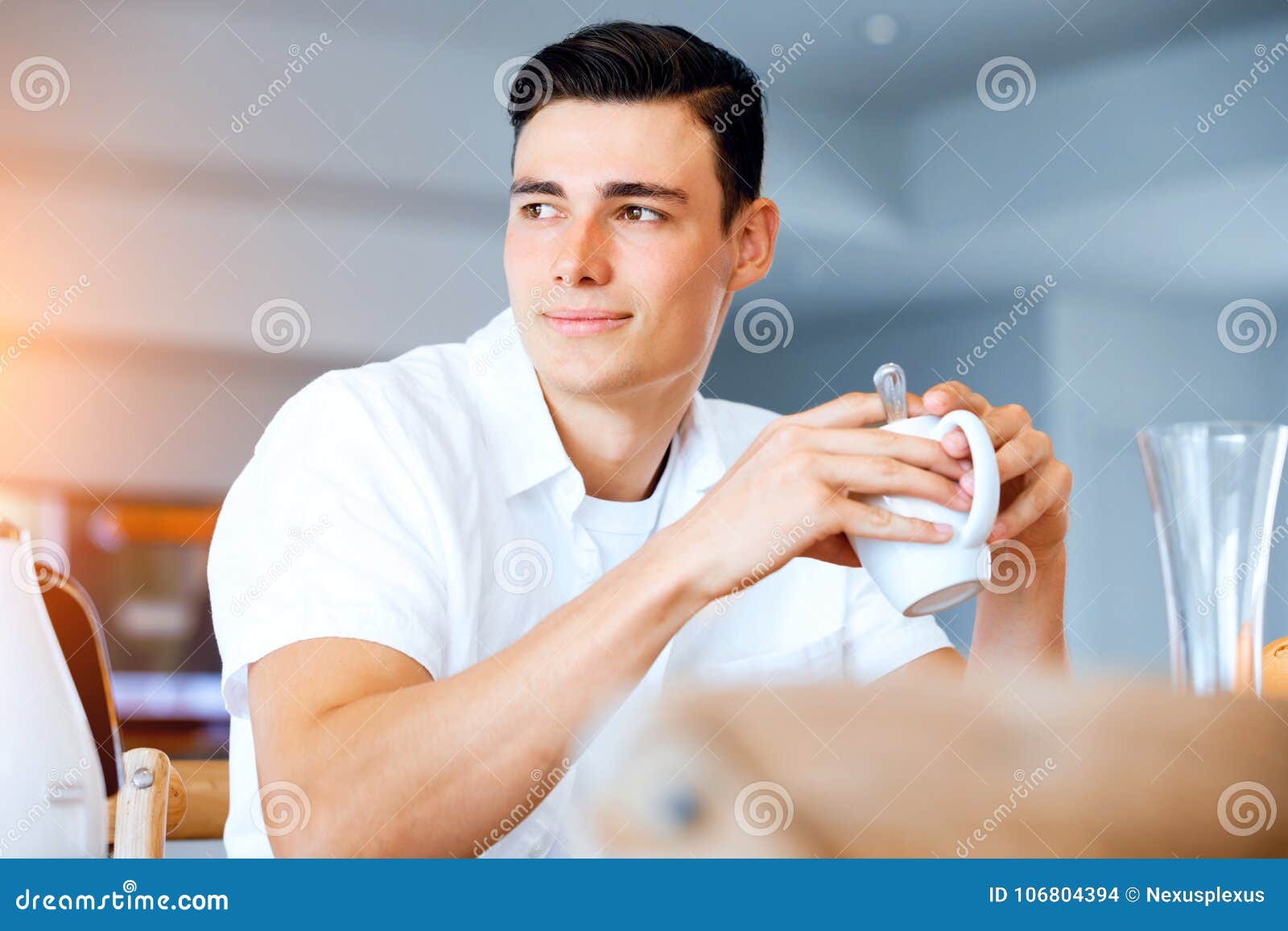 Portrait of a Couple Having Tea at Home Stock Photo - Image of married ...