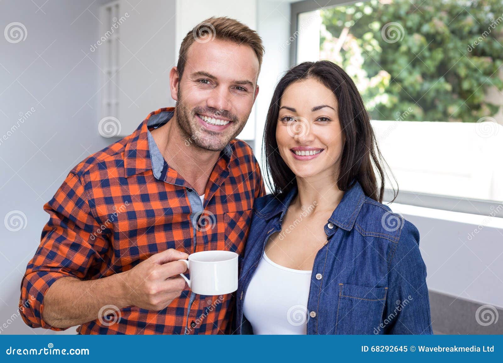 Portrait of Couple Having Tea Stock Image - Image of confidence ...