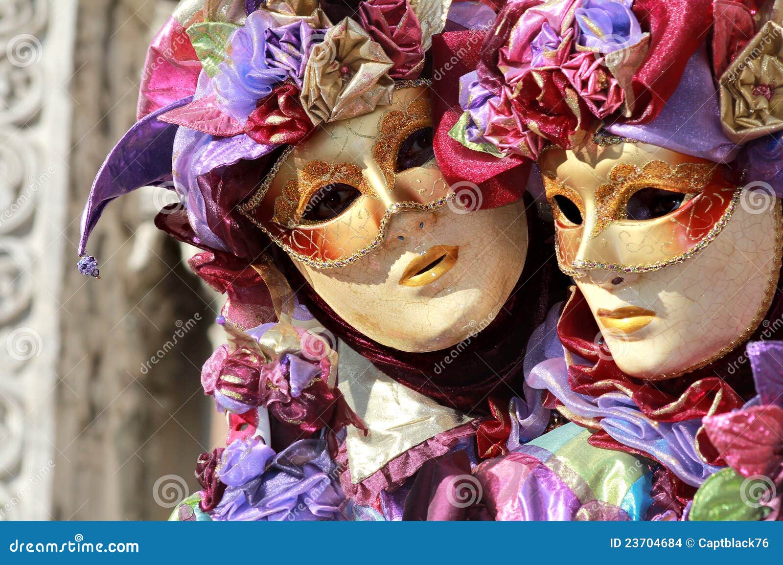 Portrait of a Couple of Jesters Stock Photo - Image of venice, mask ...