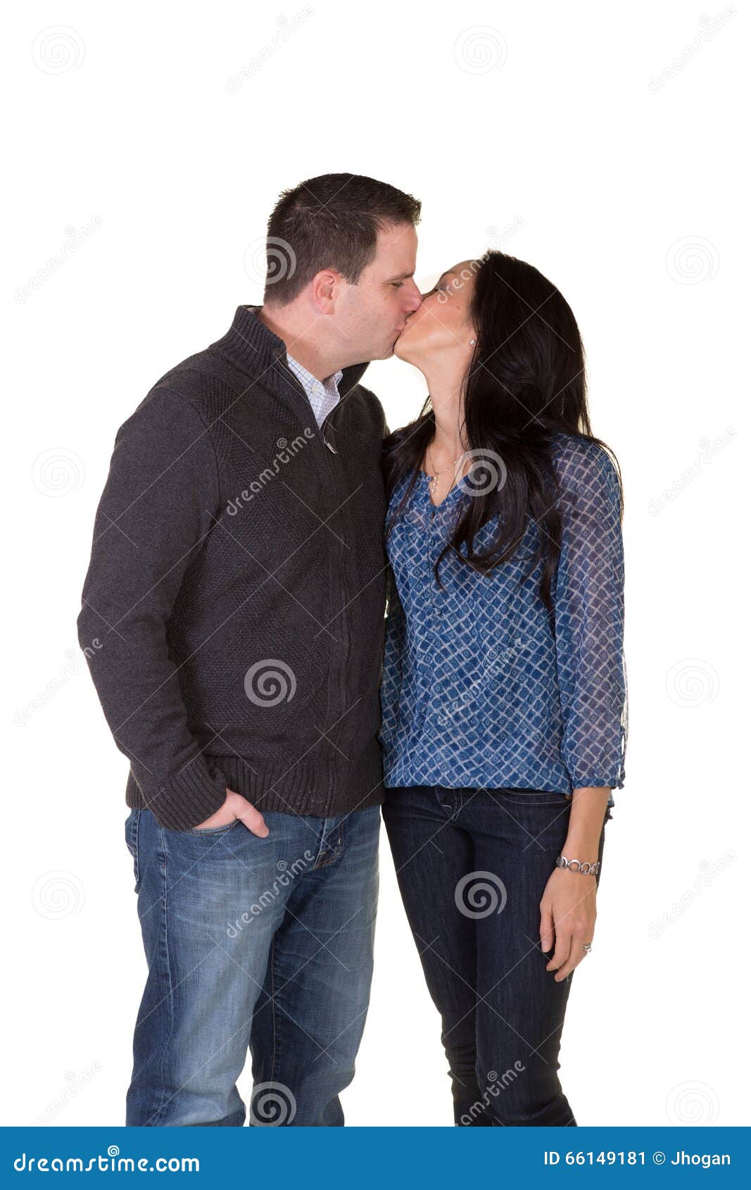 Portrait of a Couple Kissing Stock Image - Image of portrait, caucasian ...