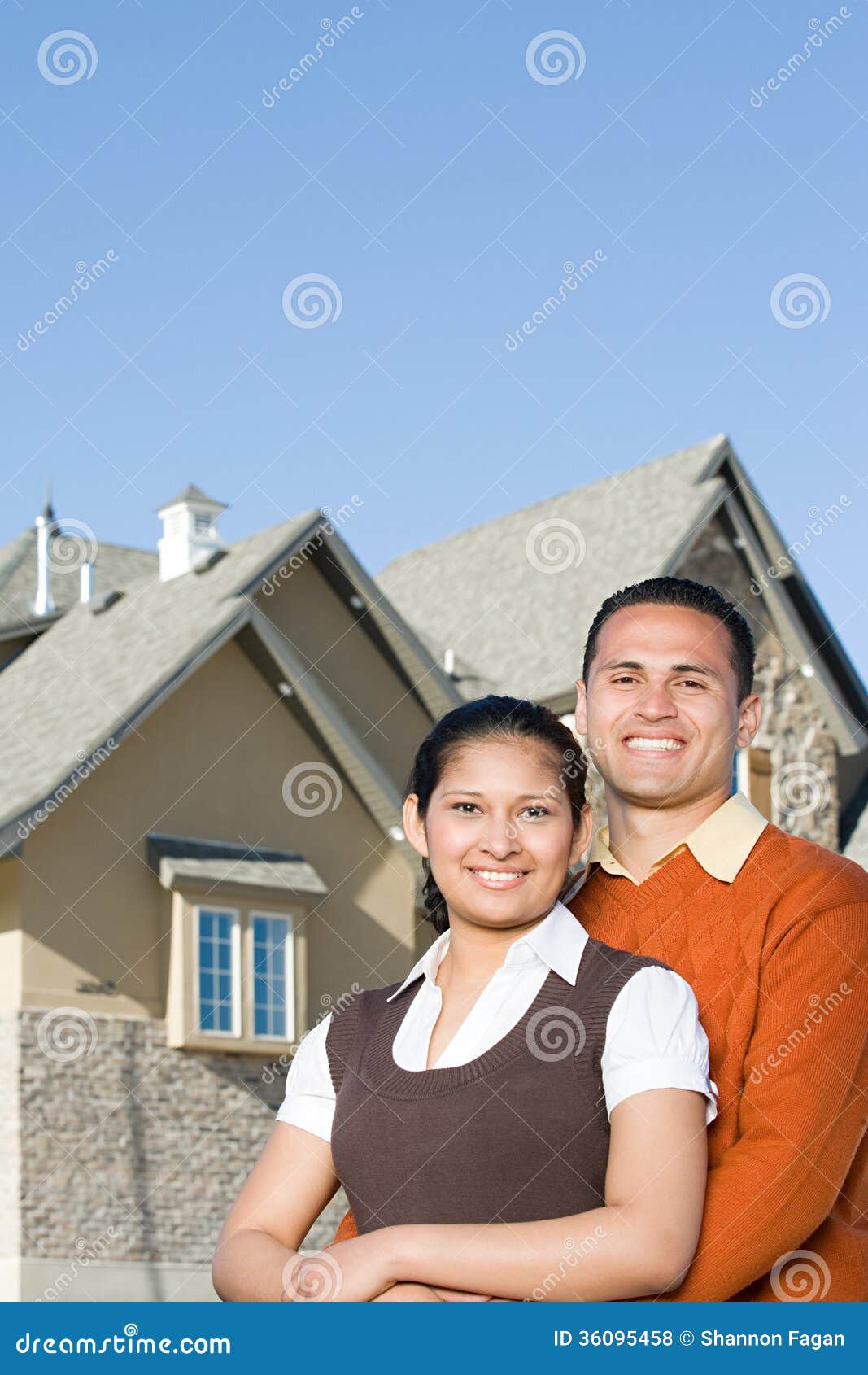 Portrait of a Couple Outside of a House Stock Photo - Image of couples ...