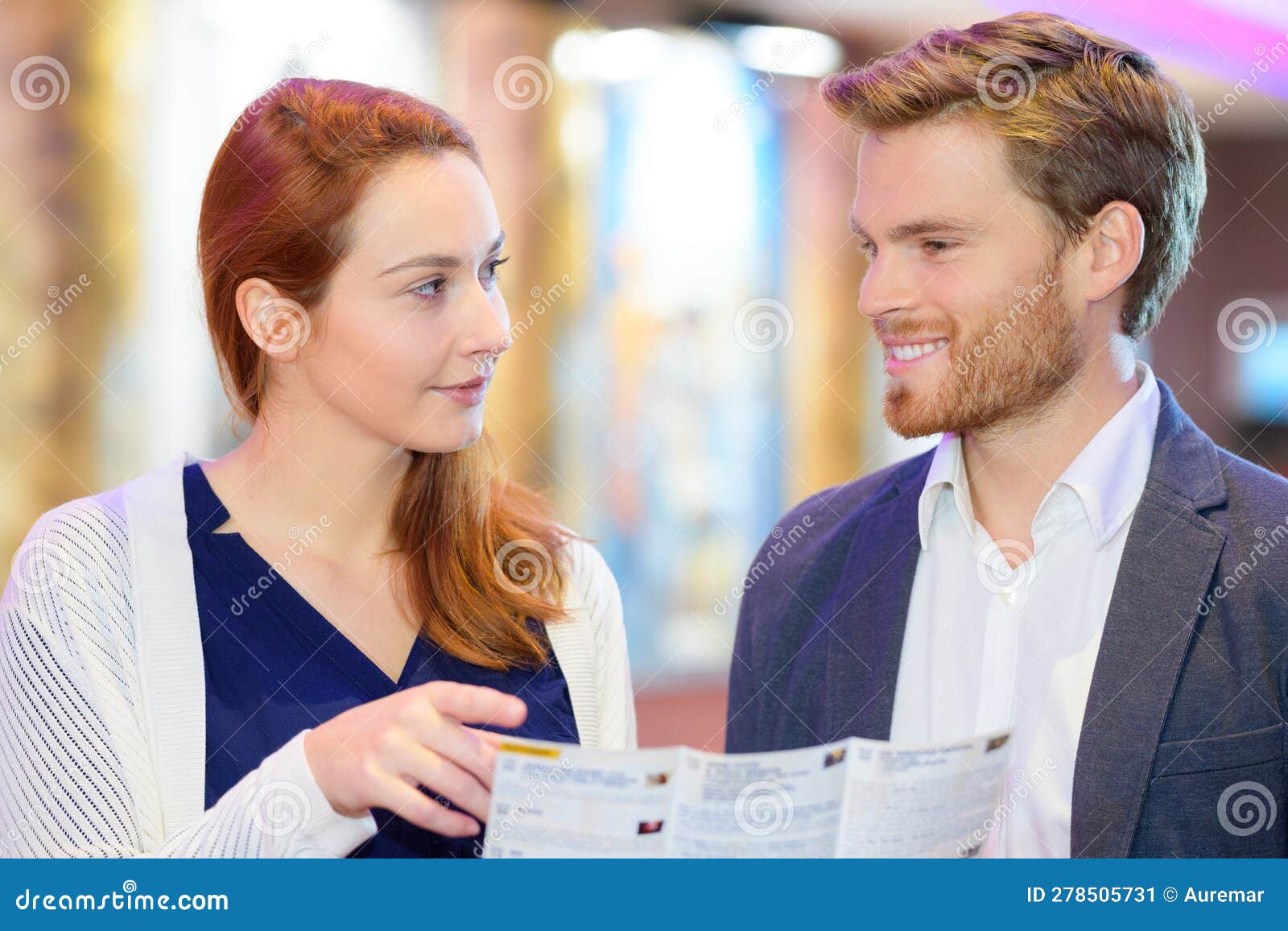 Portrait Couple Working Together Stock Image - Image of paper ...