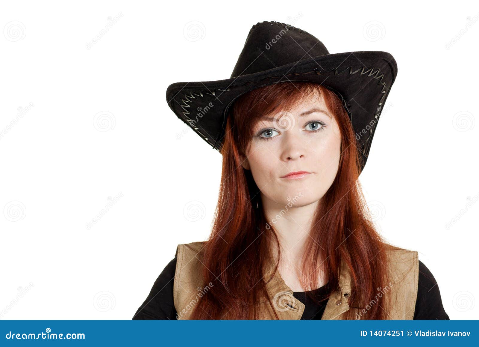 Portrait of cowboy girl stock image. Image of cute, isolated - 14074251