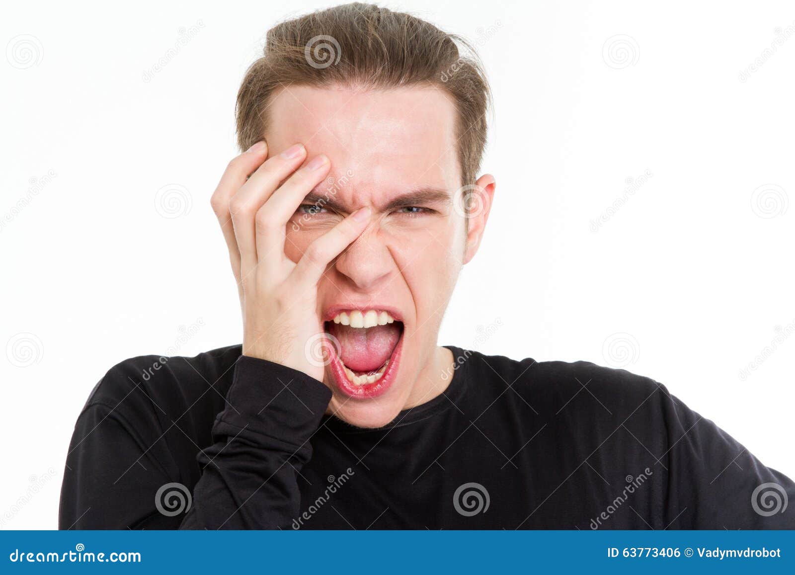 Portrait of a Crazy Man Looking at Camera Stock Photo - Image of singer ...