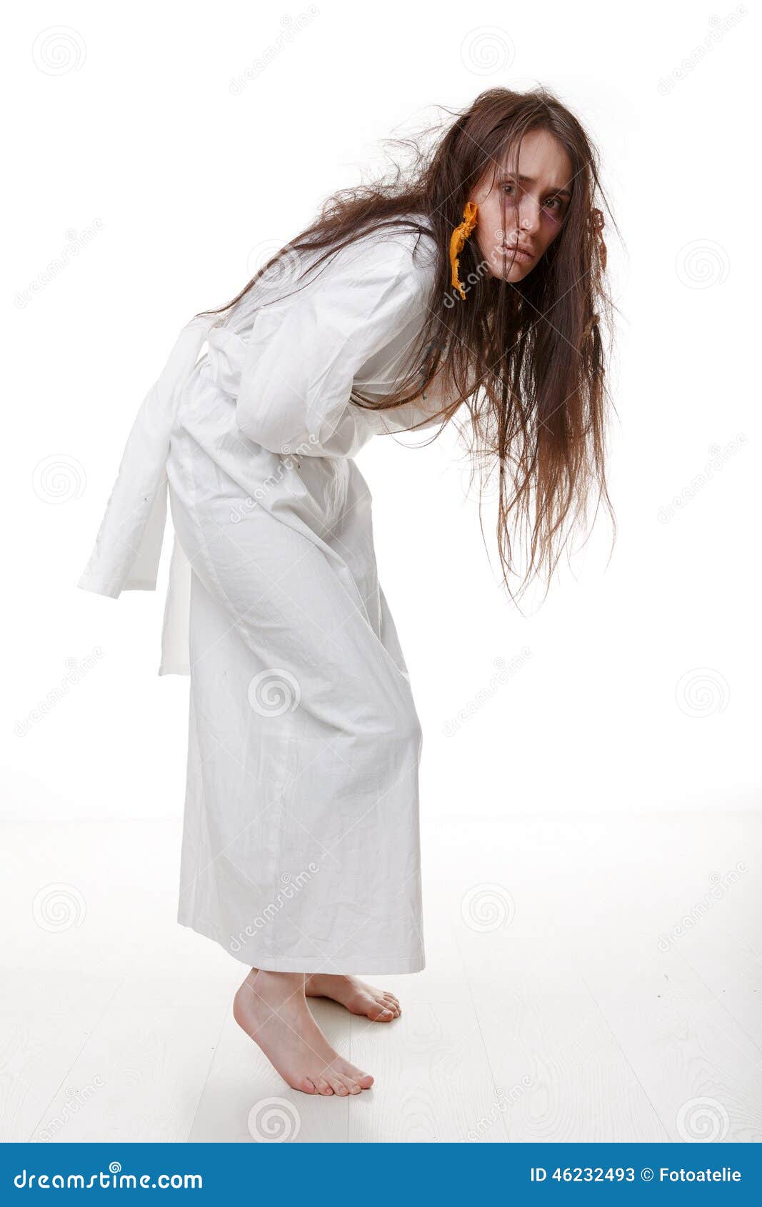 Portrait of a Crazy Woman in a Straitjacket Stock Image - Image of ...