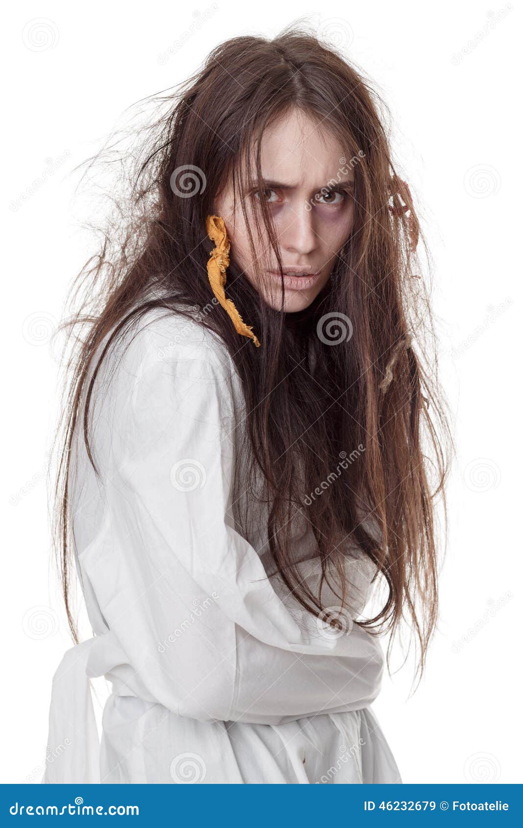 Portrait of a Crazy Woman in a Straitjacket Stock Image - Image of face ...